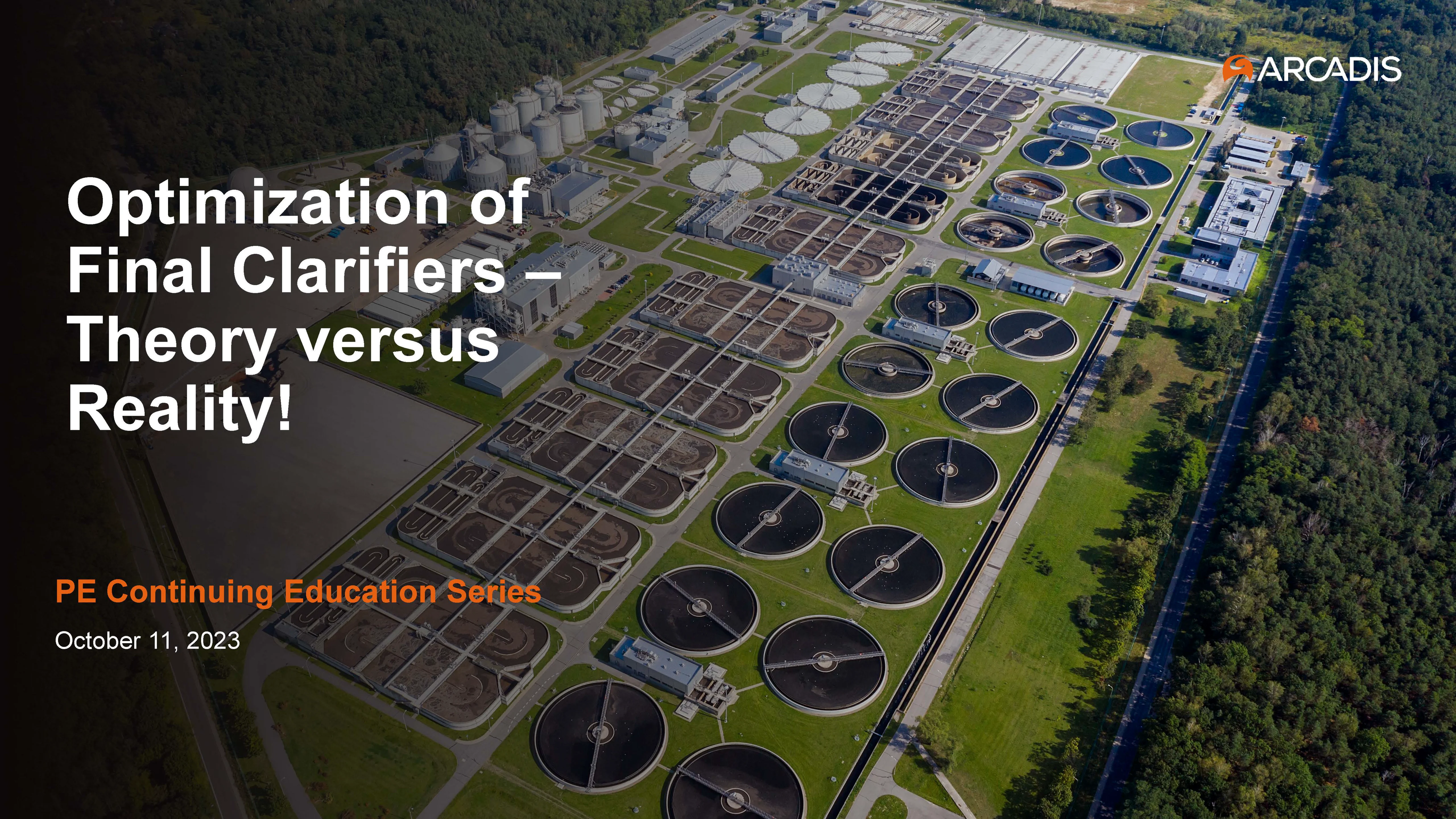 PE Continuing Education Series - Optimization of Final Clarifiers ...