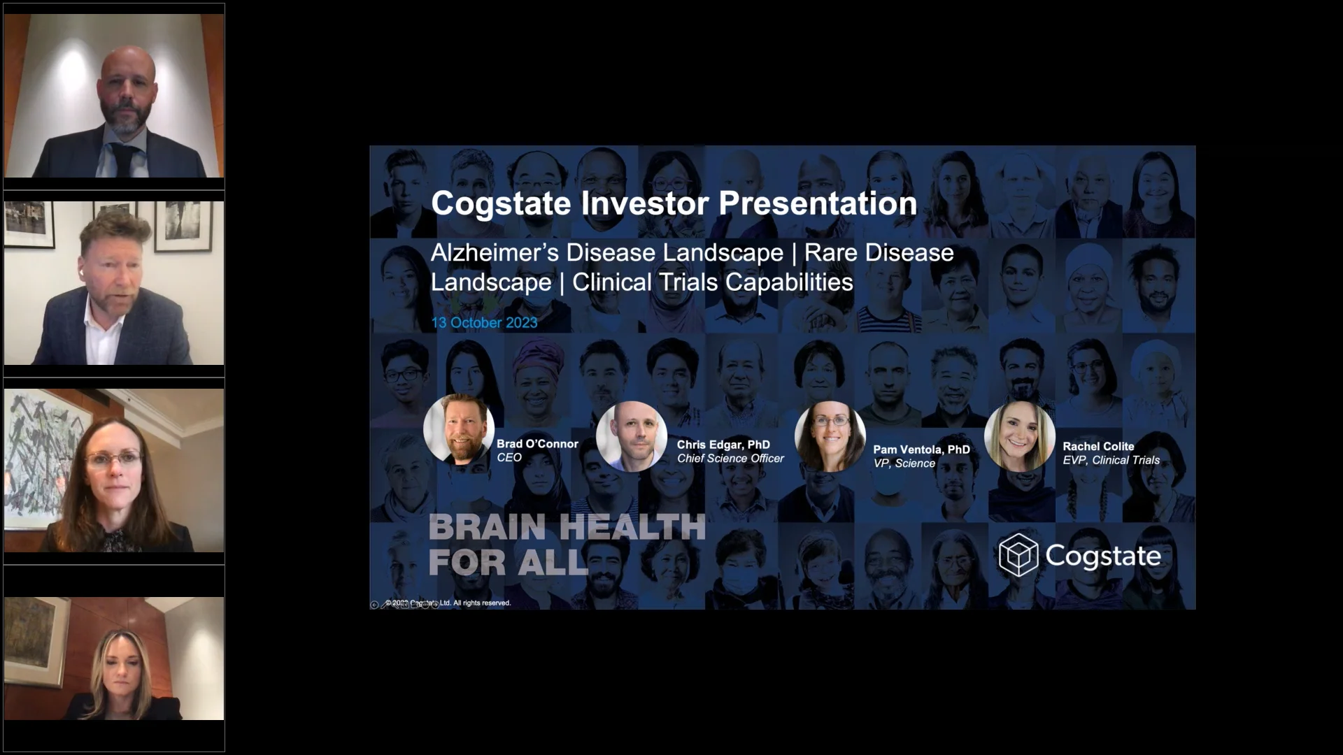 Investor Presentation by Cogstate Executives on Vimeo