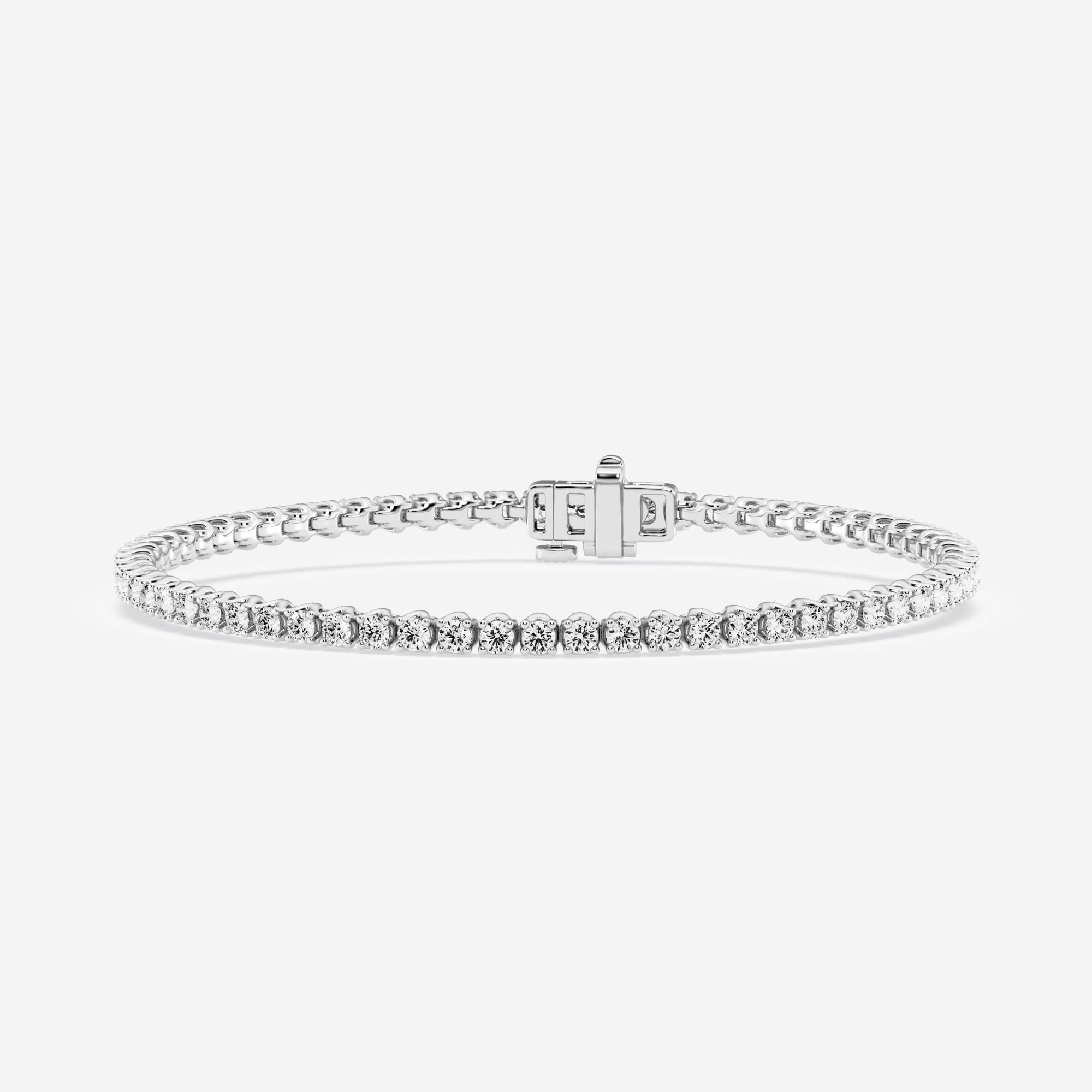 3 Ctw Round Lab Grown Diamond Tulip Prong Tennis Bracelet 7 Inches