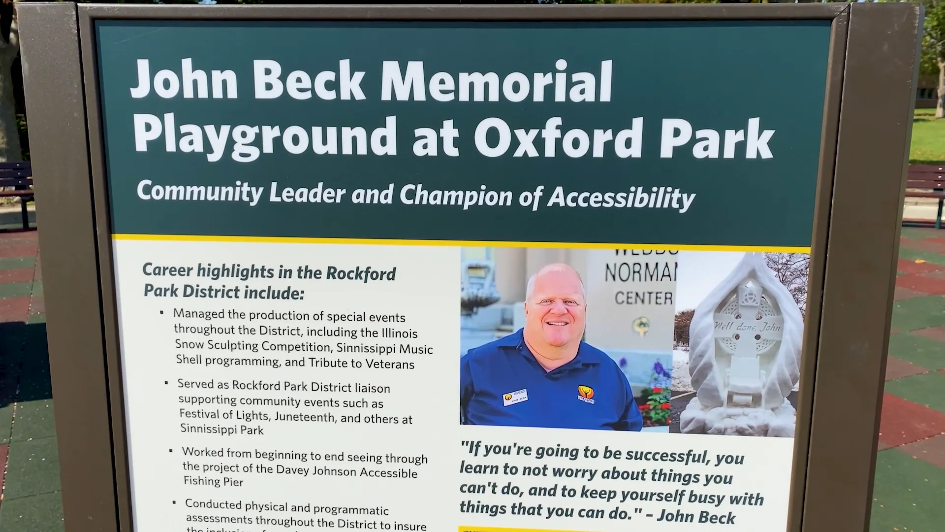 John Beck Memorial Playground Dedication at Oxford Park