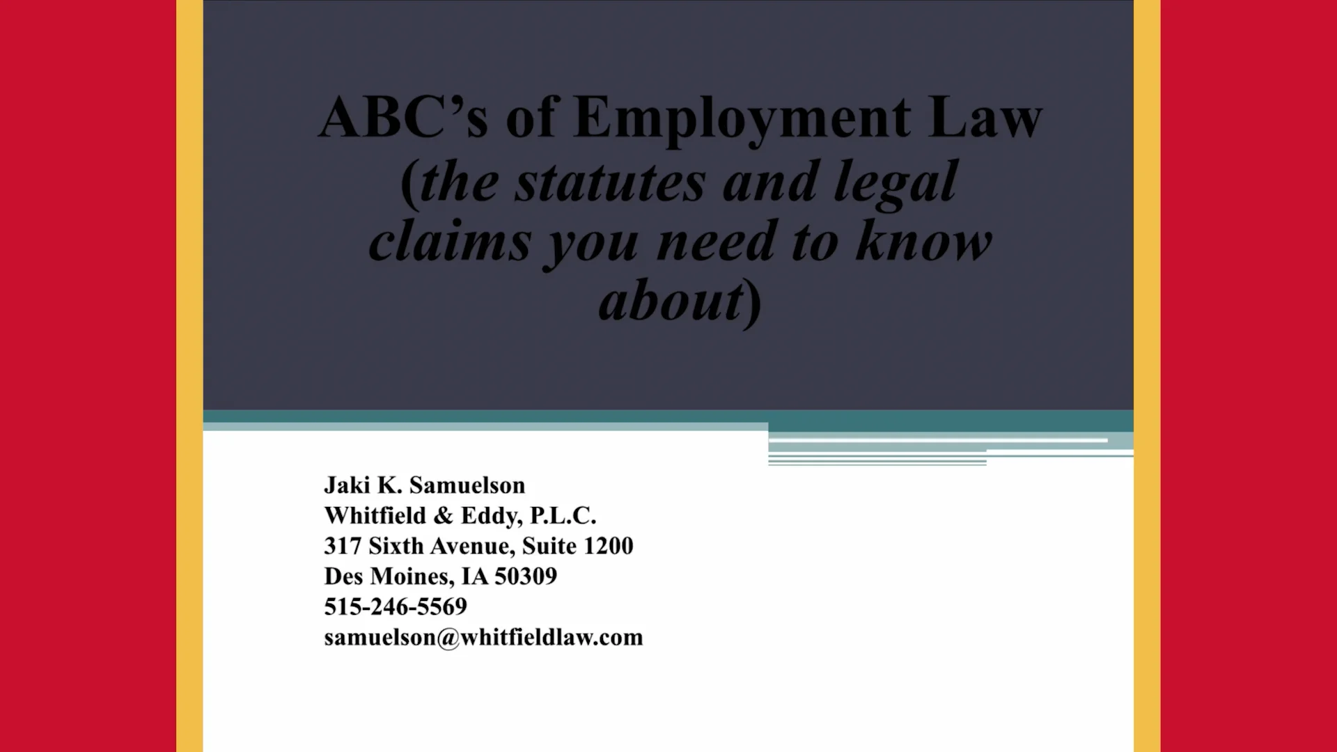 ABCs of Employment Law