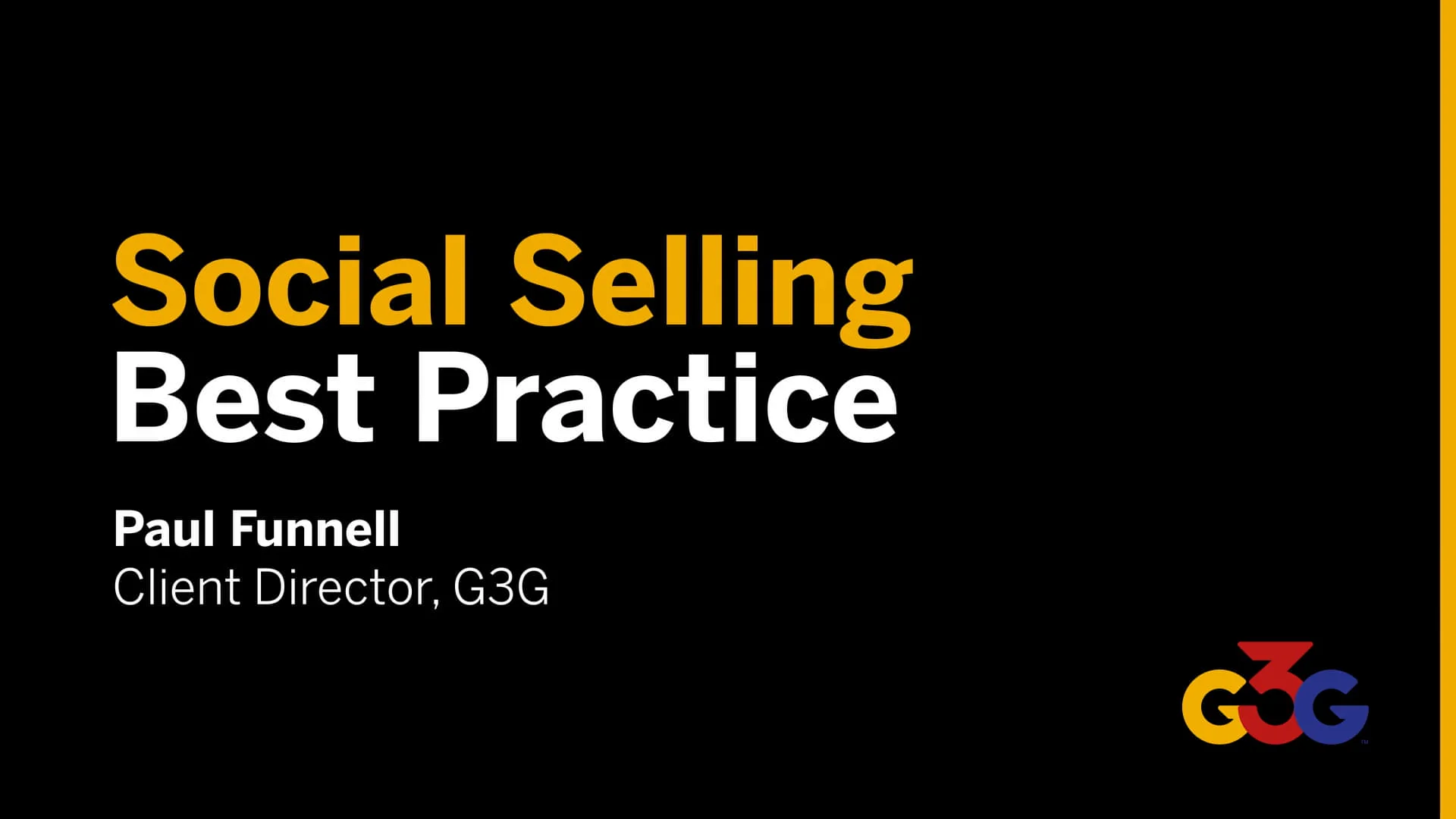 G3G - Social Selling with SAP - Paul Funnell 100620 on Vimeo