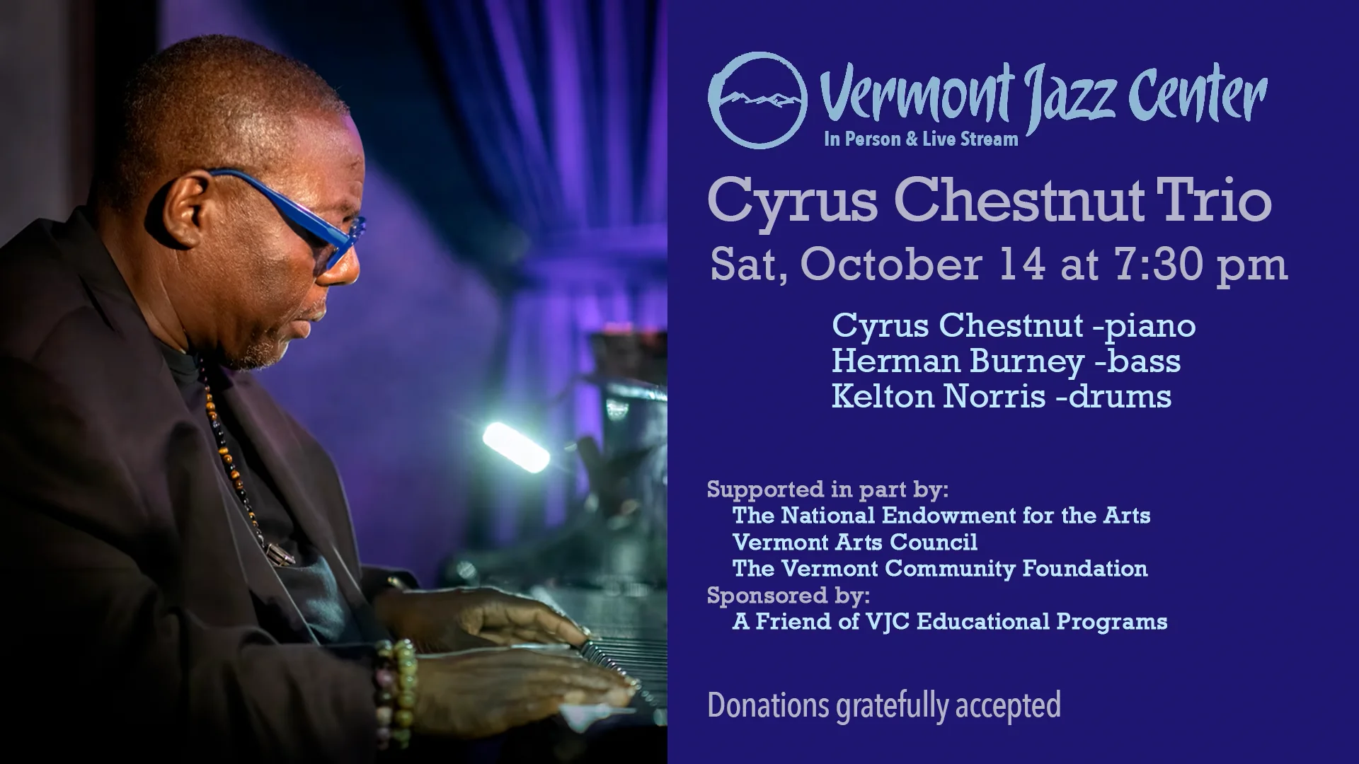 Cyrus Chestnut Livestream Vt Jazz Ctr 2023 on Vimeo