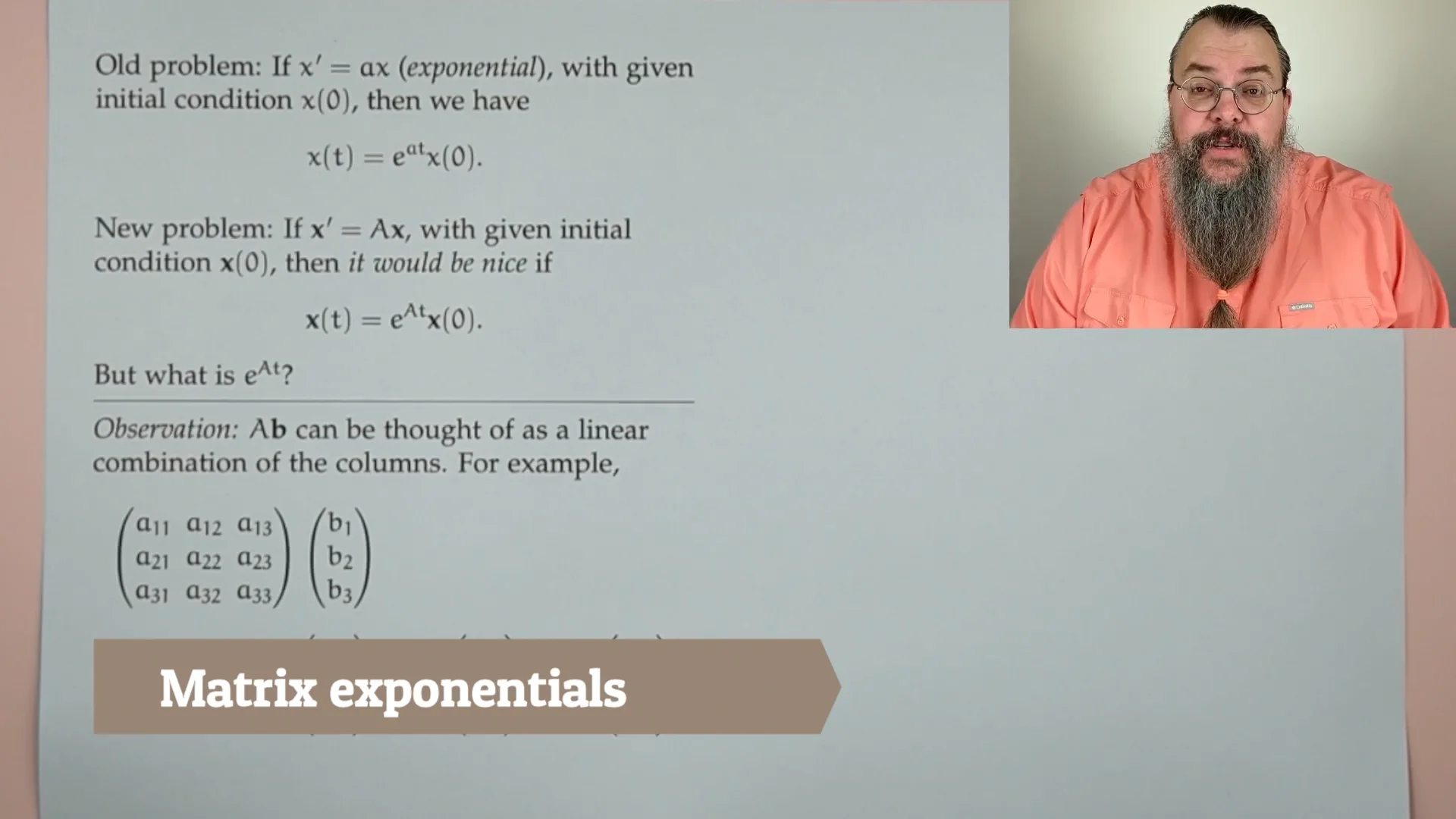 (DiffEQ, Fall 23) 21 - Matrix exponentials