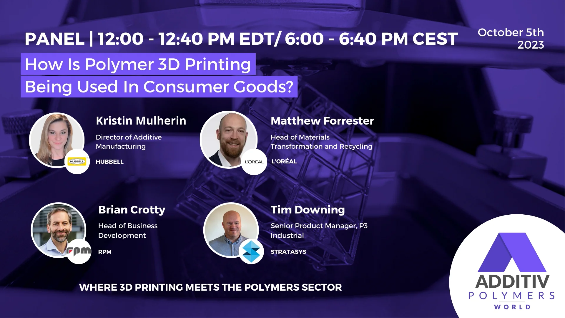 PANEL 3 - How is Polymer 3D Printing Being Used in Consumer Goods