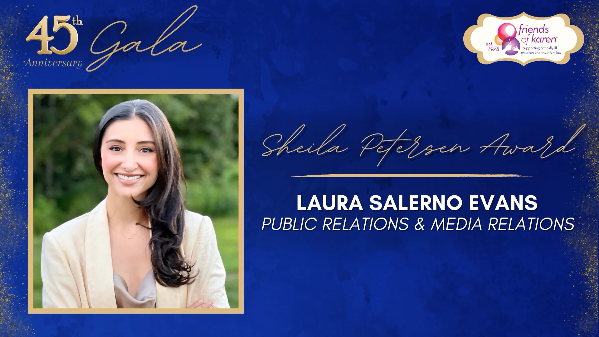 Laura Salerno Evans ~ Sheila Petersen Award
