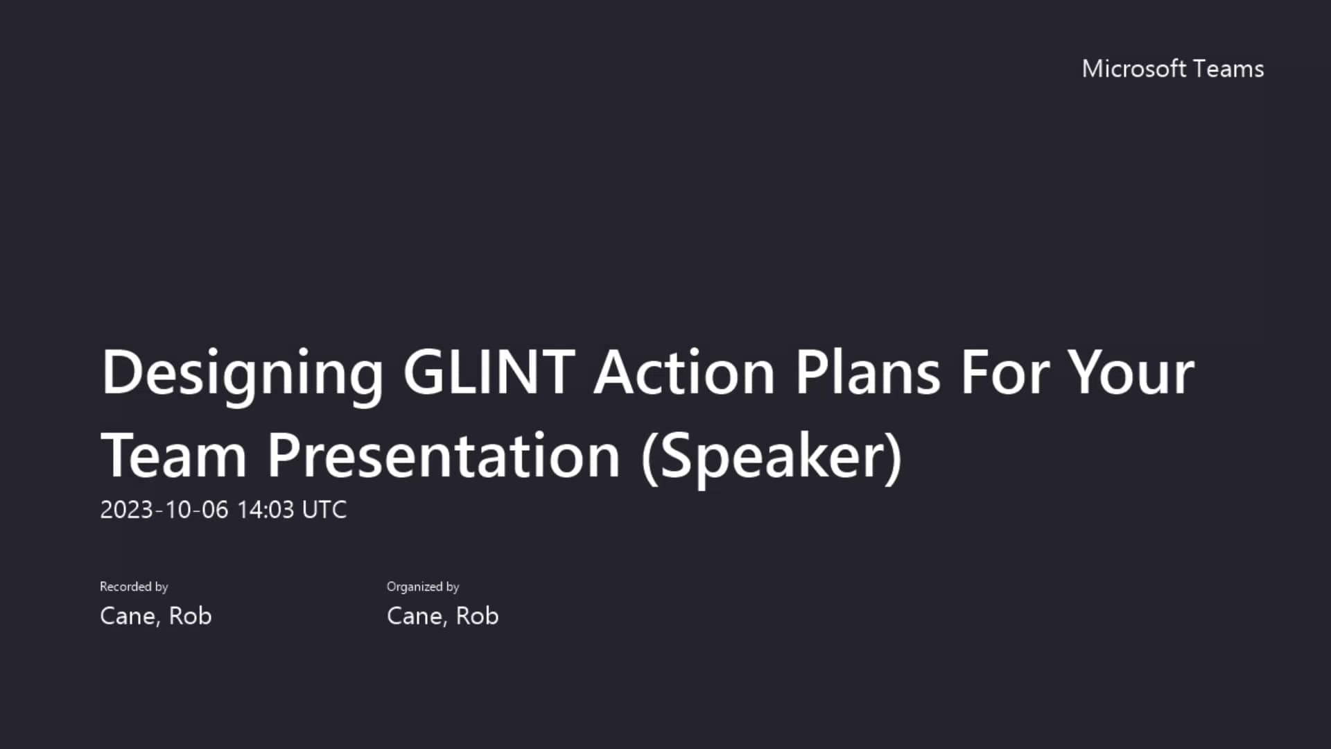 Designing GLINT Action Plans For Your Team--Presentation on Vimeo