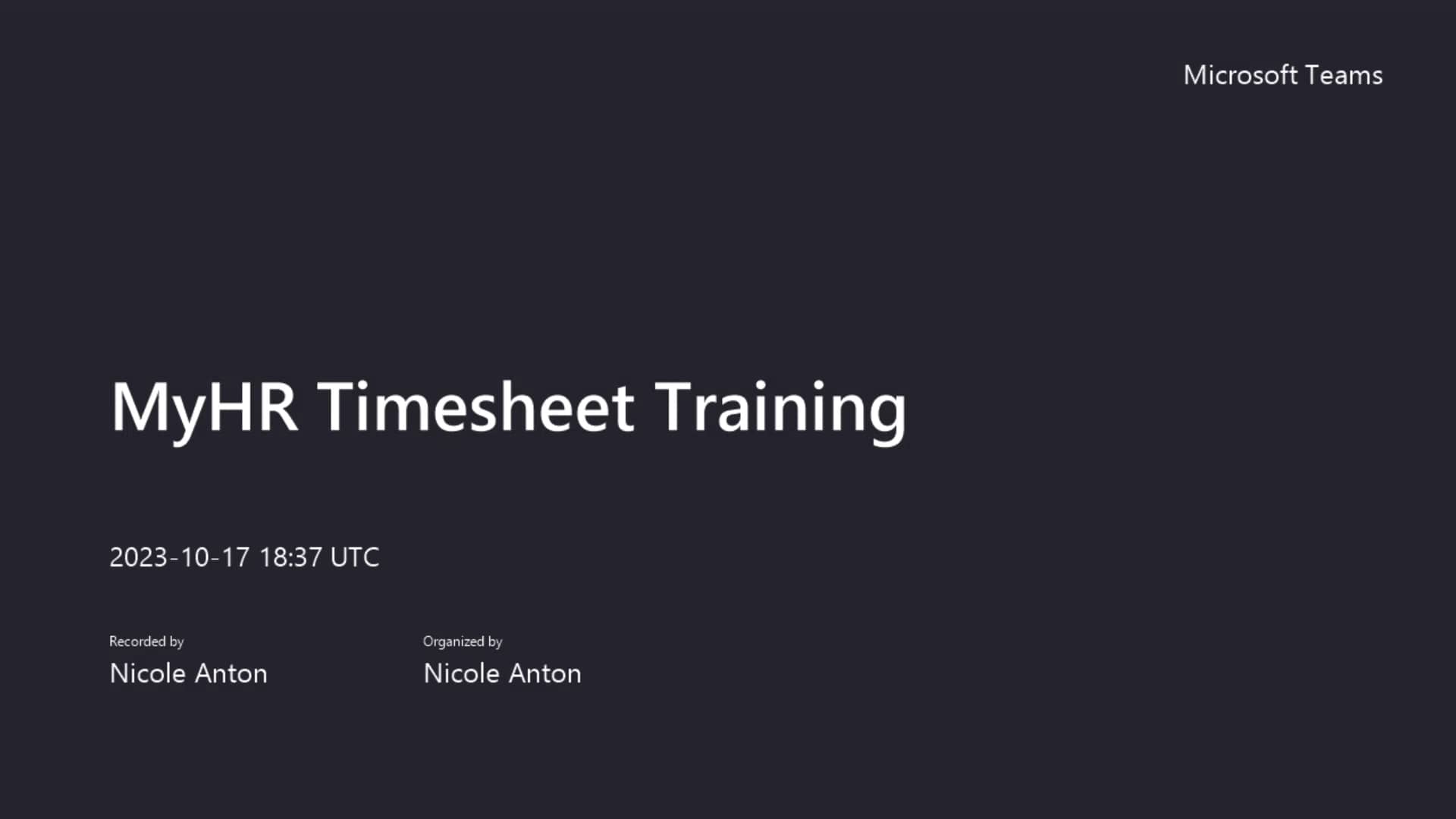 Corcoran MyHR Timesheet Training on Vimeo