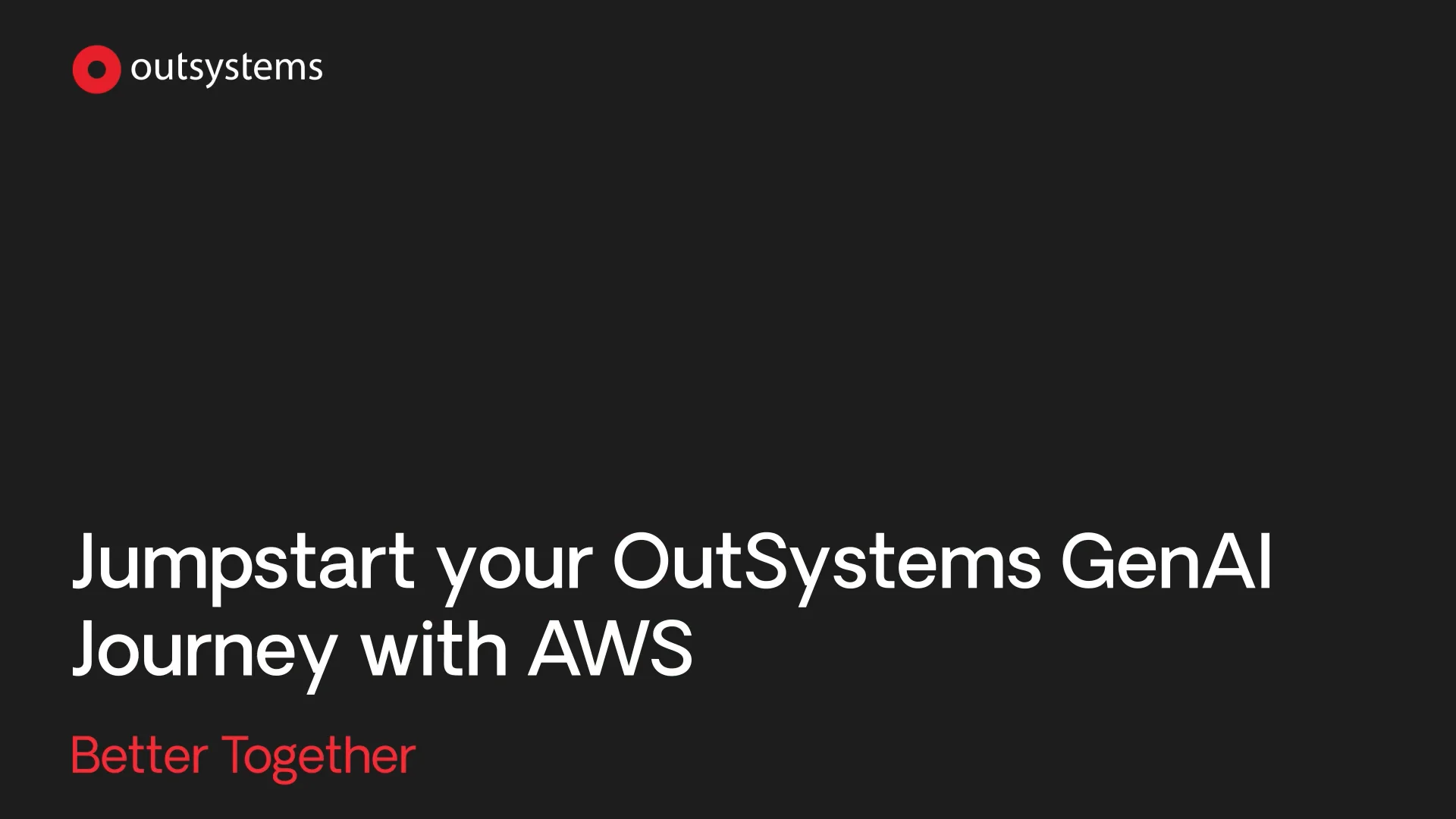Jumpstart your OutSystems GenAI Journey with AWS on Vimeo