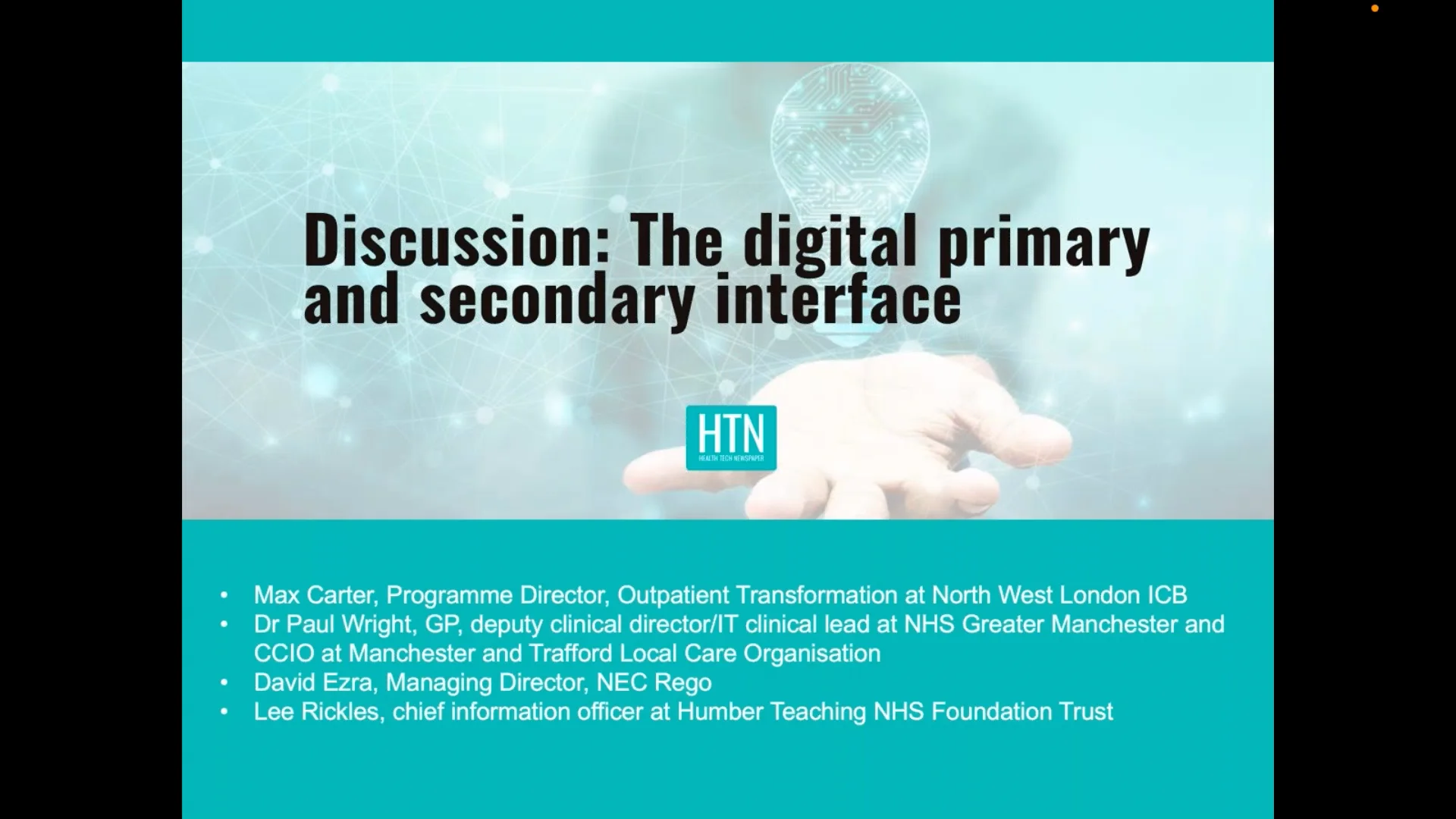 Panel discussion_ The digital primary and secondary care interface on Vimeo