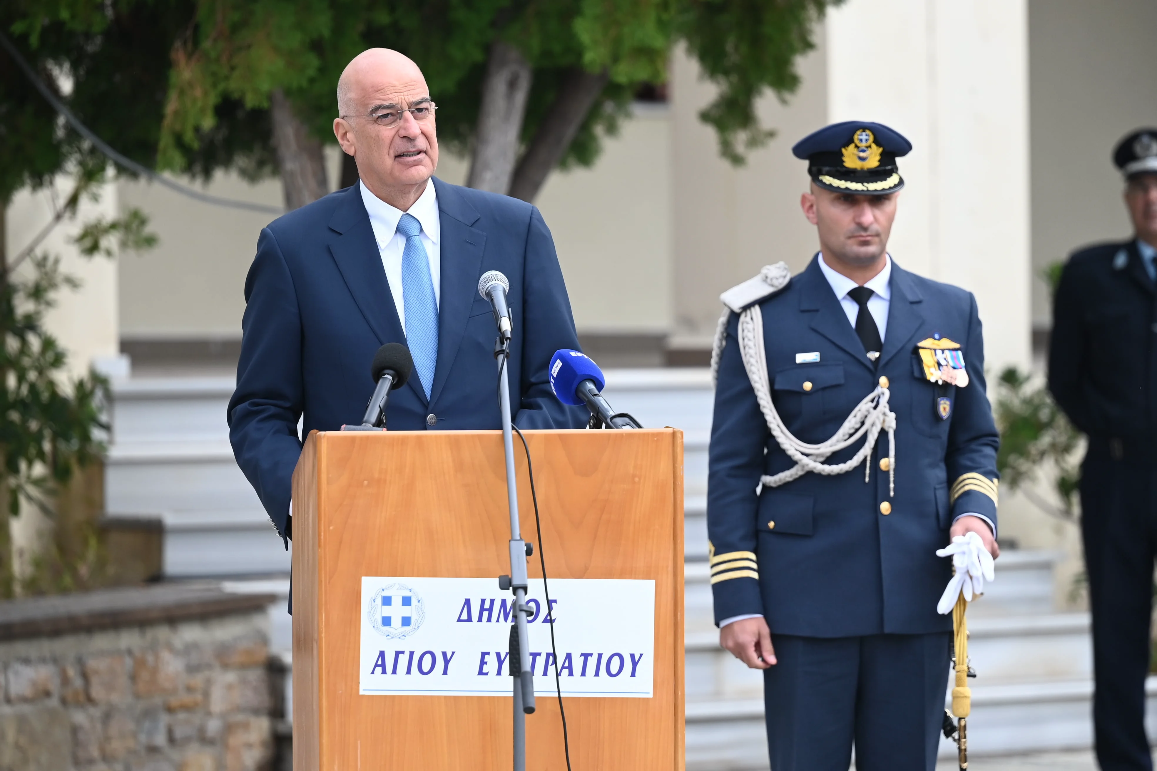 O ΥΕΘΑ Νίκος Δένδιας στις εκδηλώσεις στον Άγιο Ευστράτιο για τον ...
