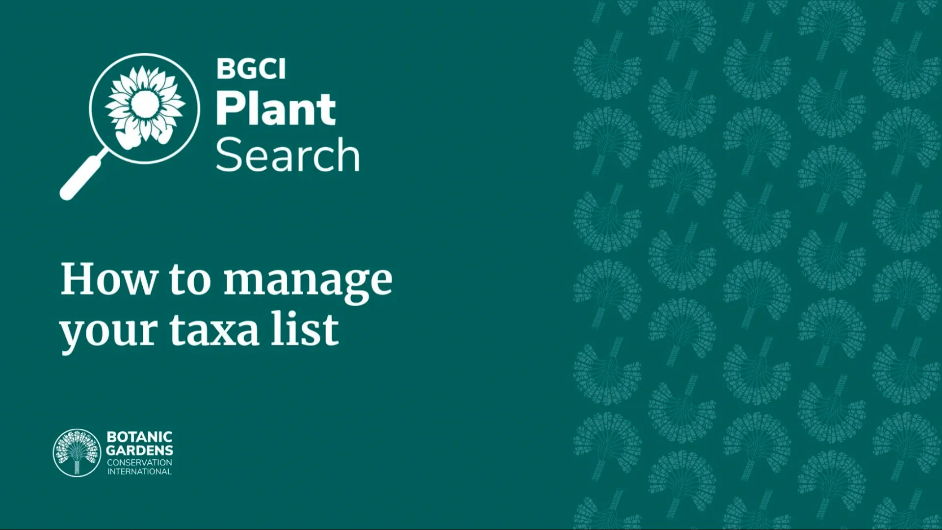 PlantSearch - Manage your Taxa List on Vimeo