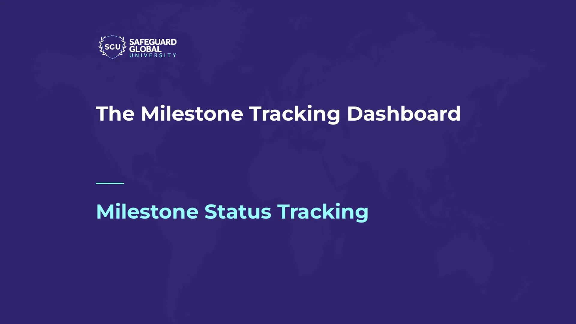 The Milestone Tracking Dashboard - Milestone Status Tracking (2 mins 30 ...