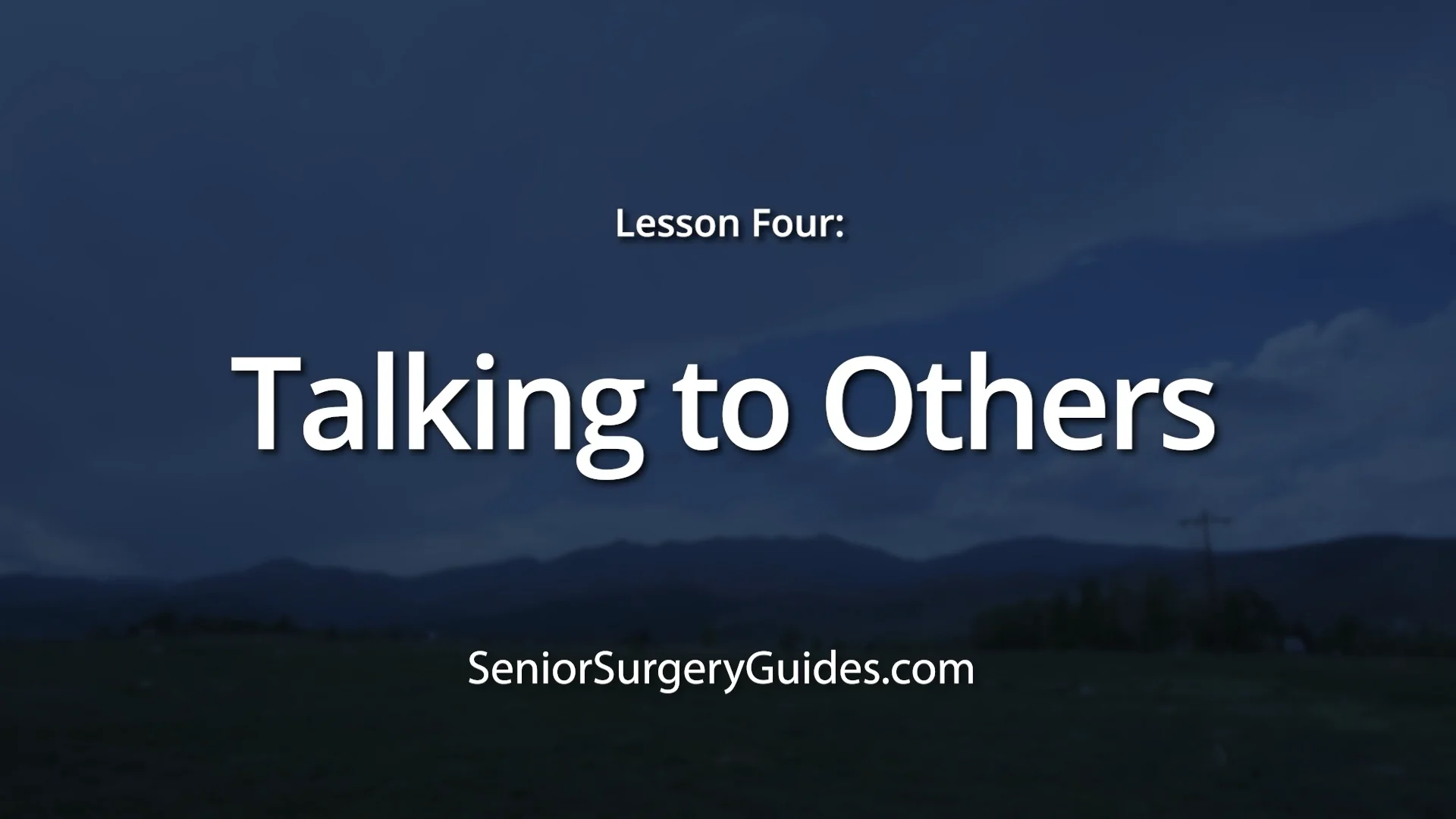 Lesson 4 Talking to Others