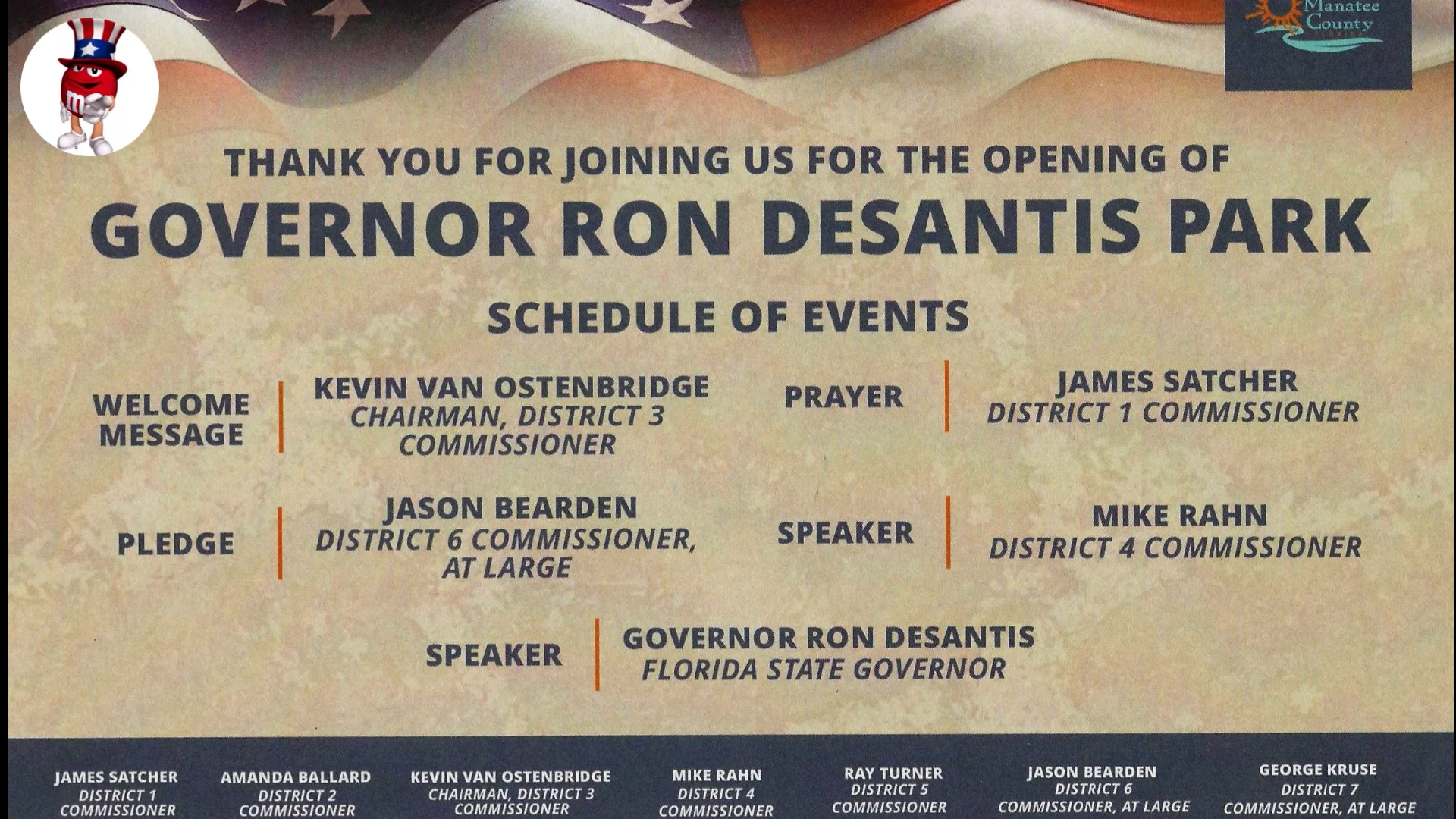 GOV RON DESANTIS PARK OPENING OCT 18, 2023 on Vimeo