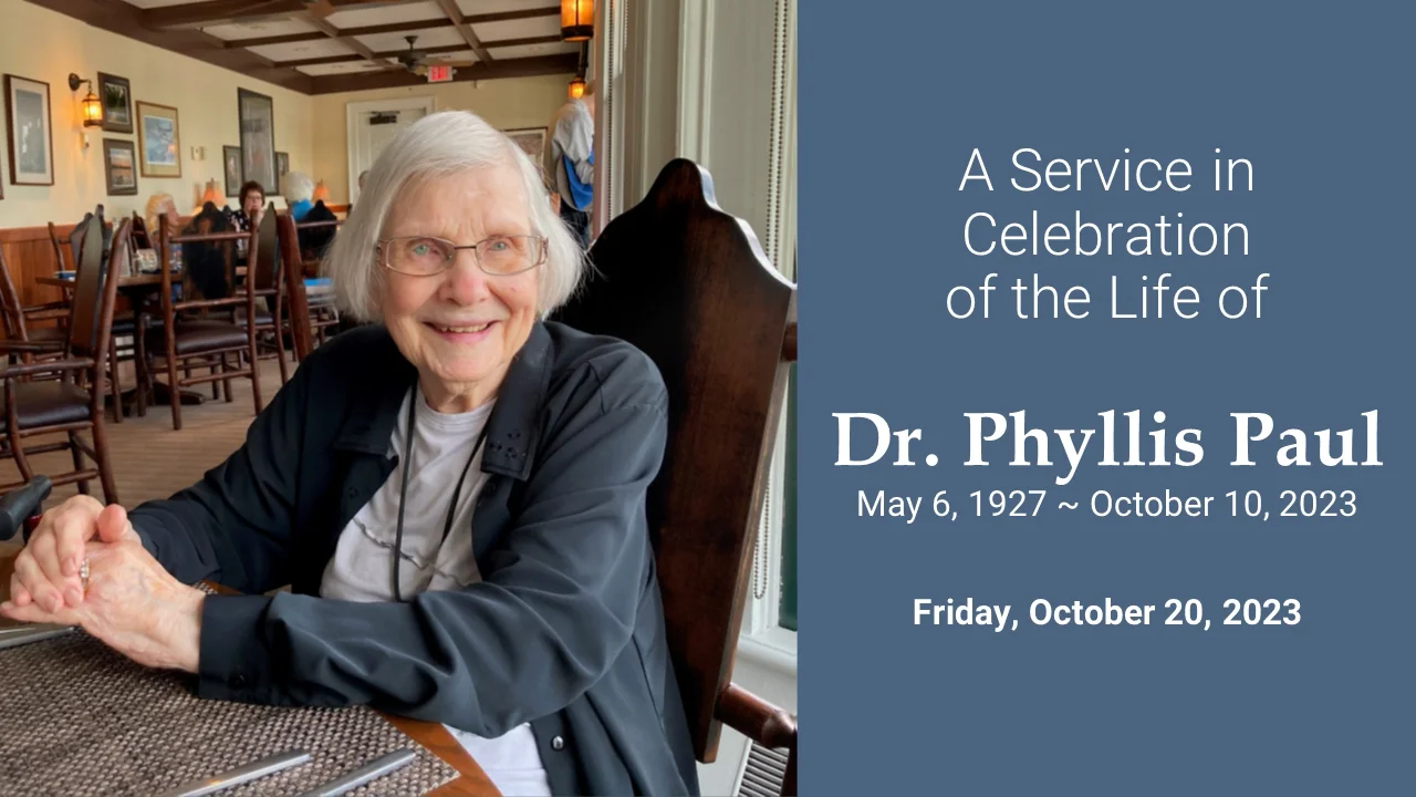 October 20, 2023 - Phyllis Paul Memorial on Vimeo