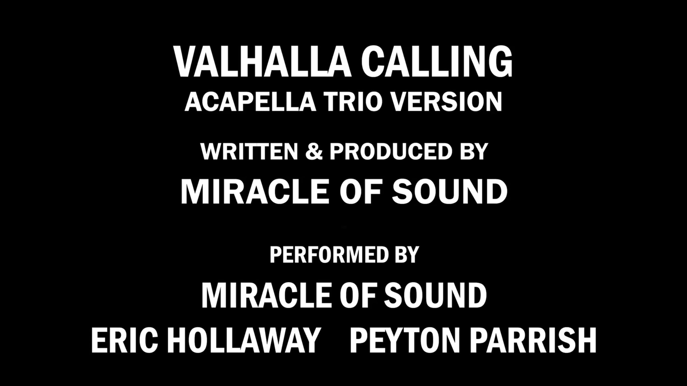 Valhalla Calling (Trio Version) Miracle Of Sound, Eric Hollaway, Peyton ...