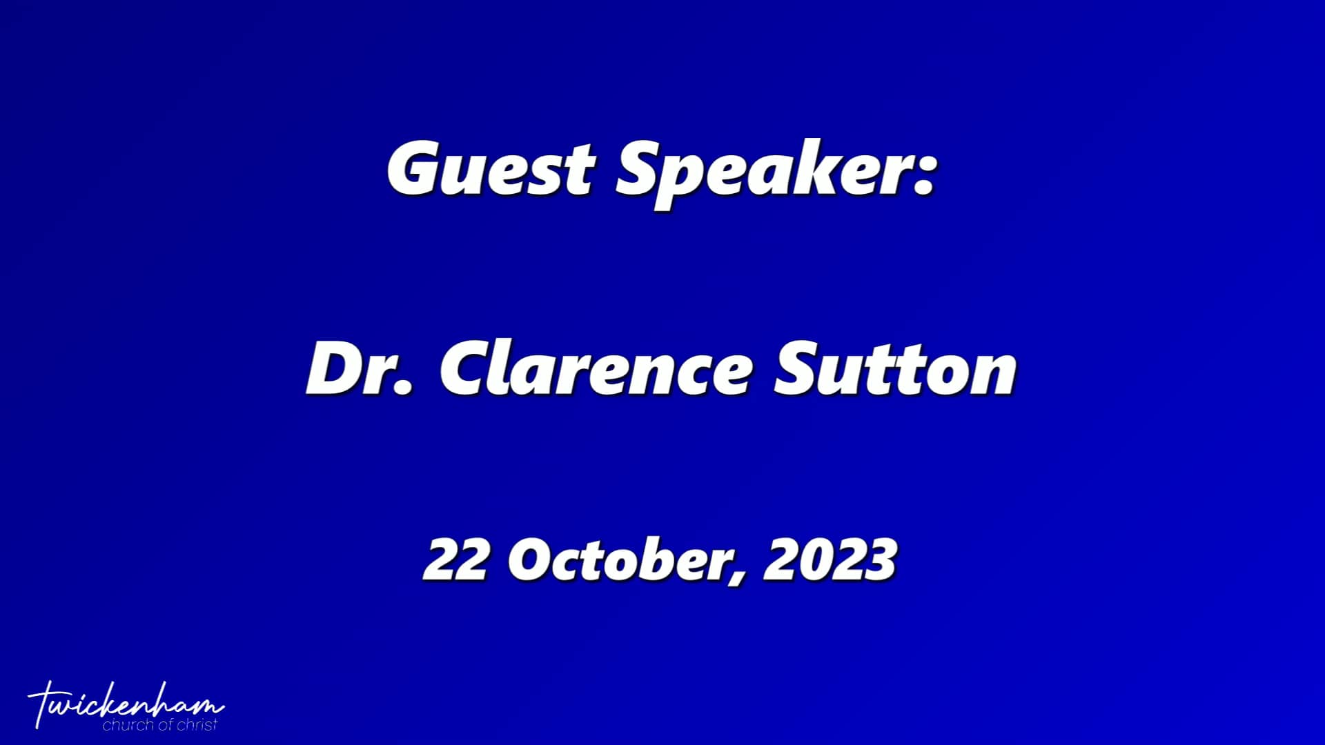 Guest Speaker: Dr. Clarence Sutton on Vimeo