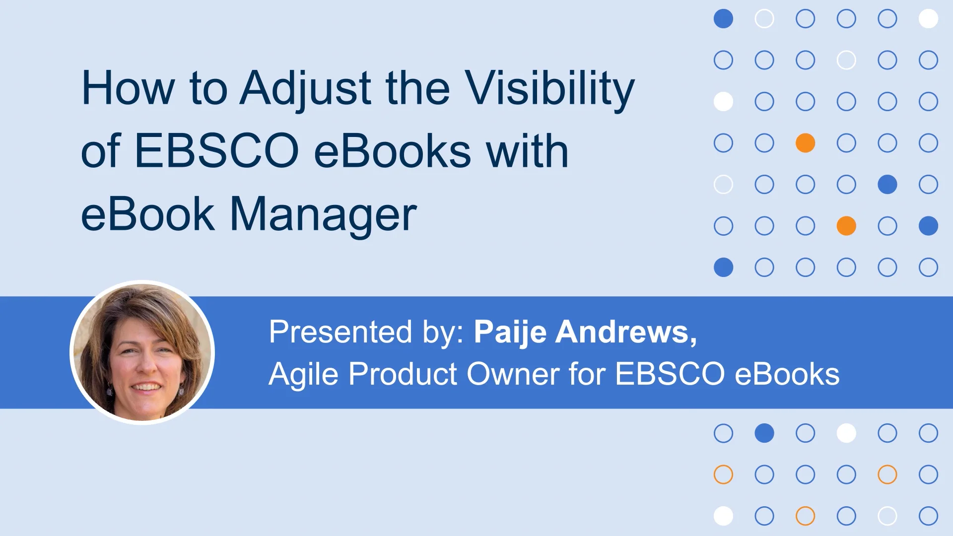 How to Adjust the Visibility of EBSCO eBooks with eBook Manager on Vimeo