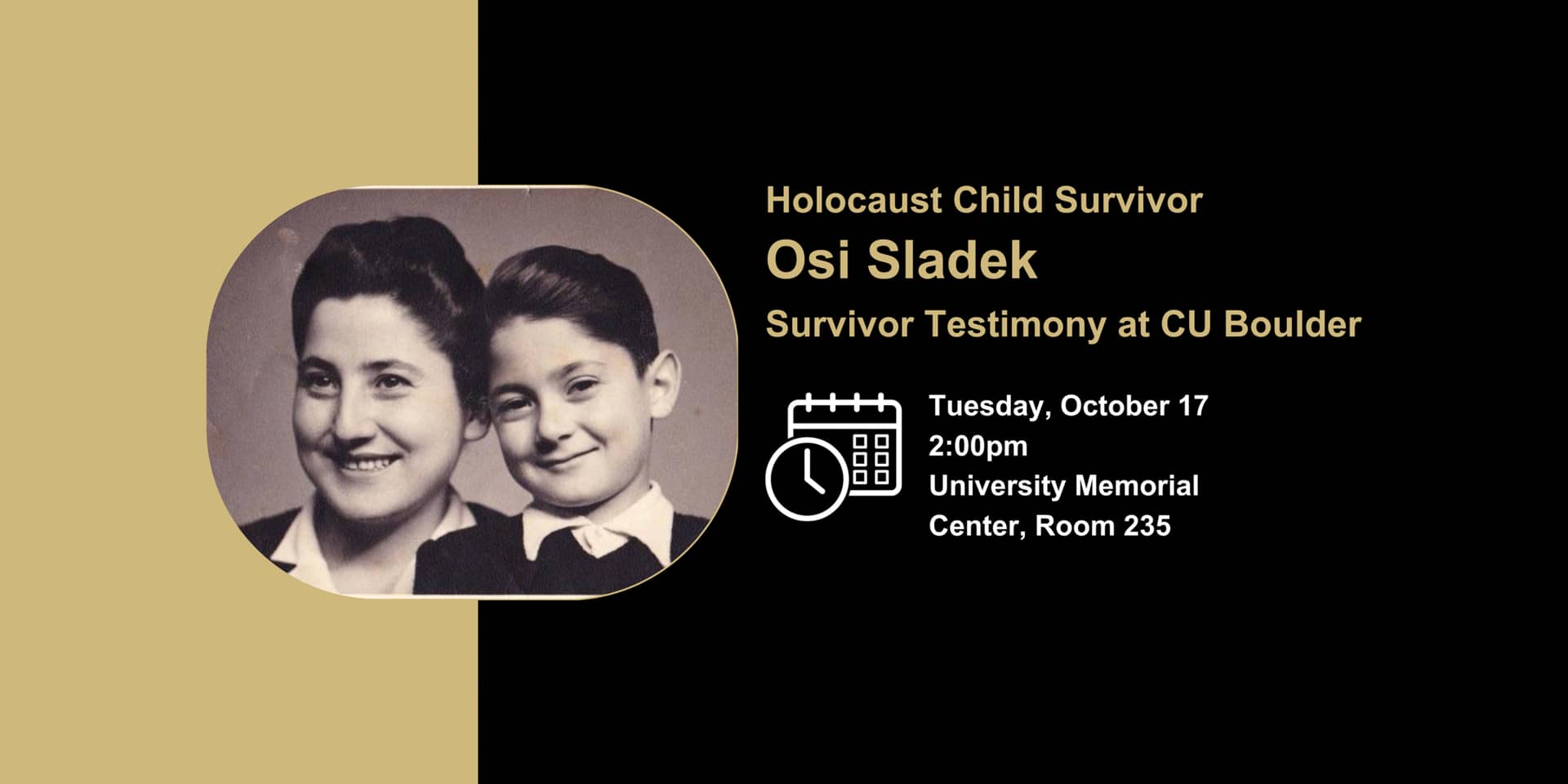 Holocaust Child Survivor Osi Sladek Gives Testimony at CU Boulder on Vimeo