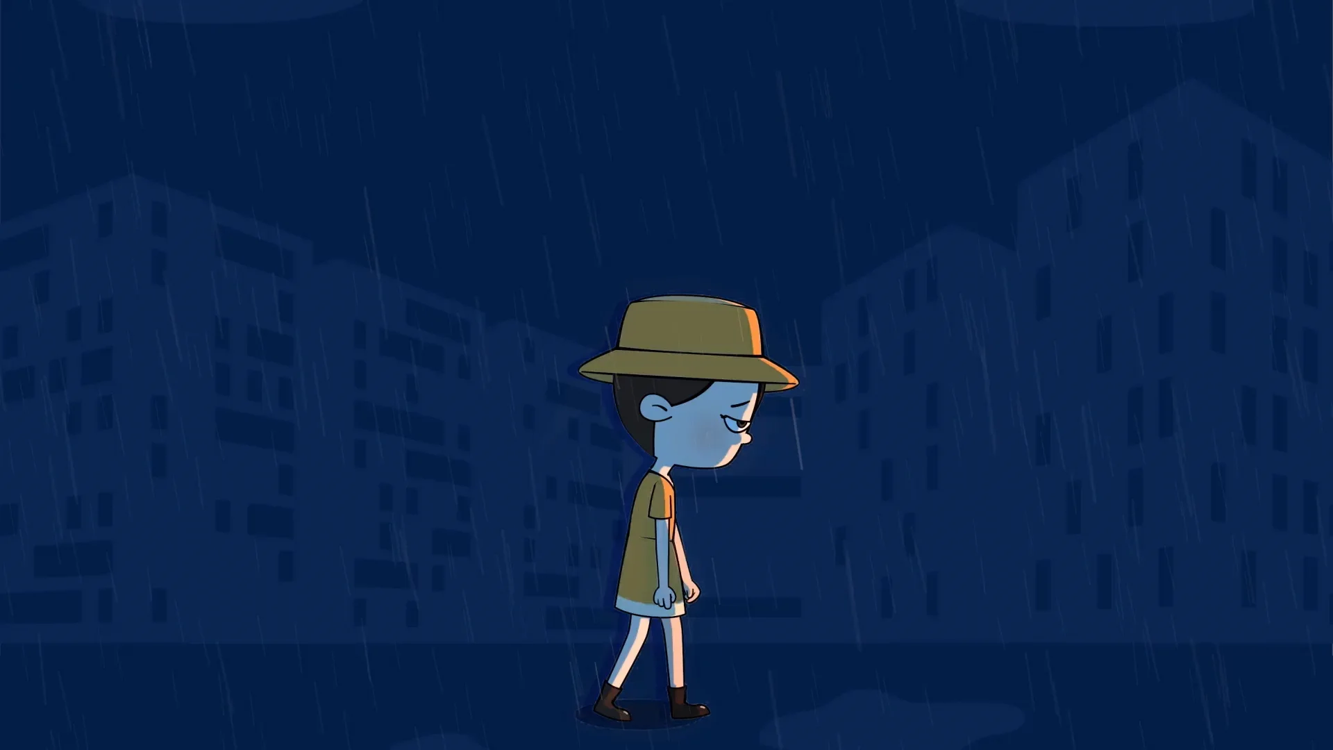 A sad walk cycle under the rain on Vimeo