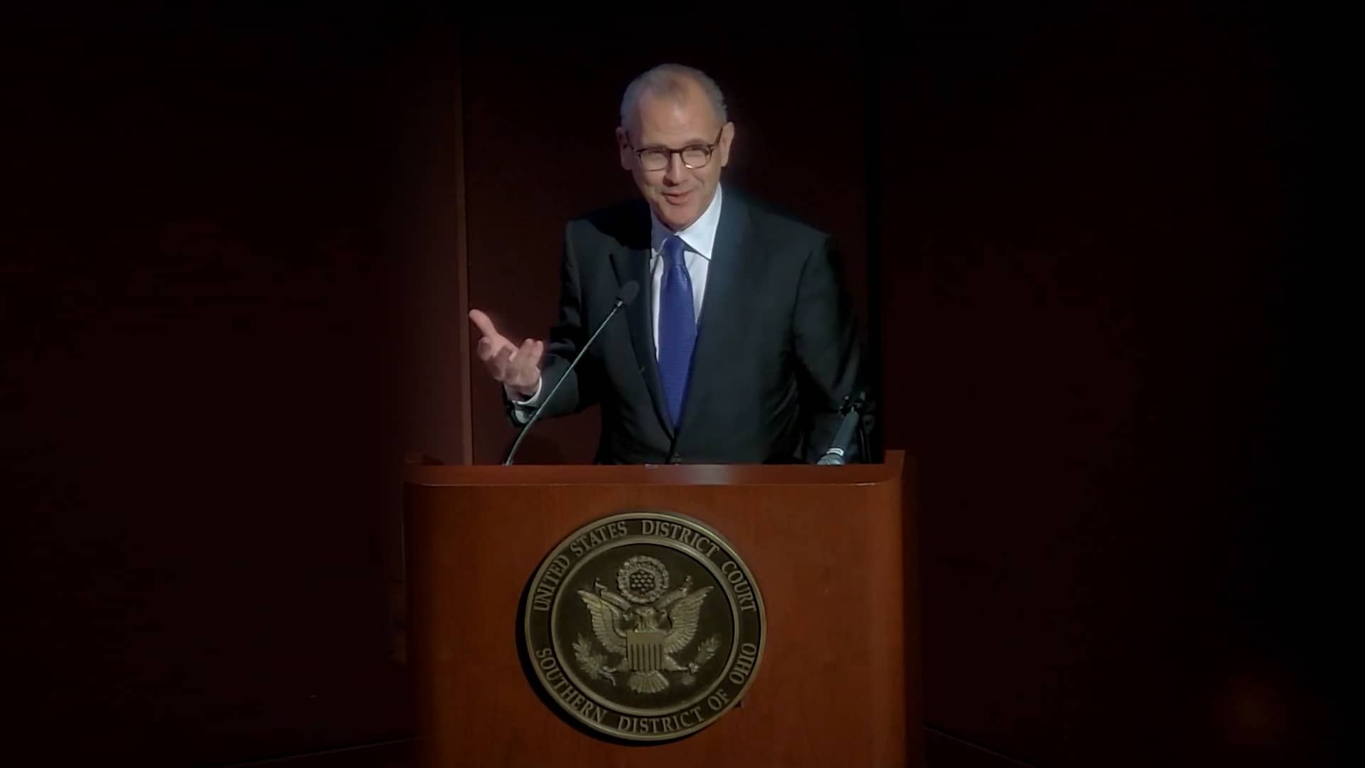 Jim Thomas Speaks at Investiture for Judge Jeffrey P. Hopkins on Vimeo