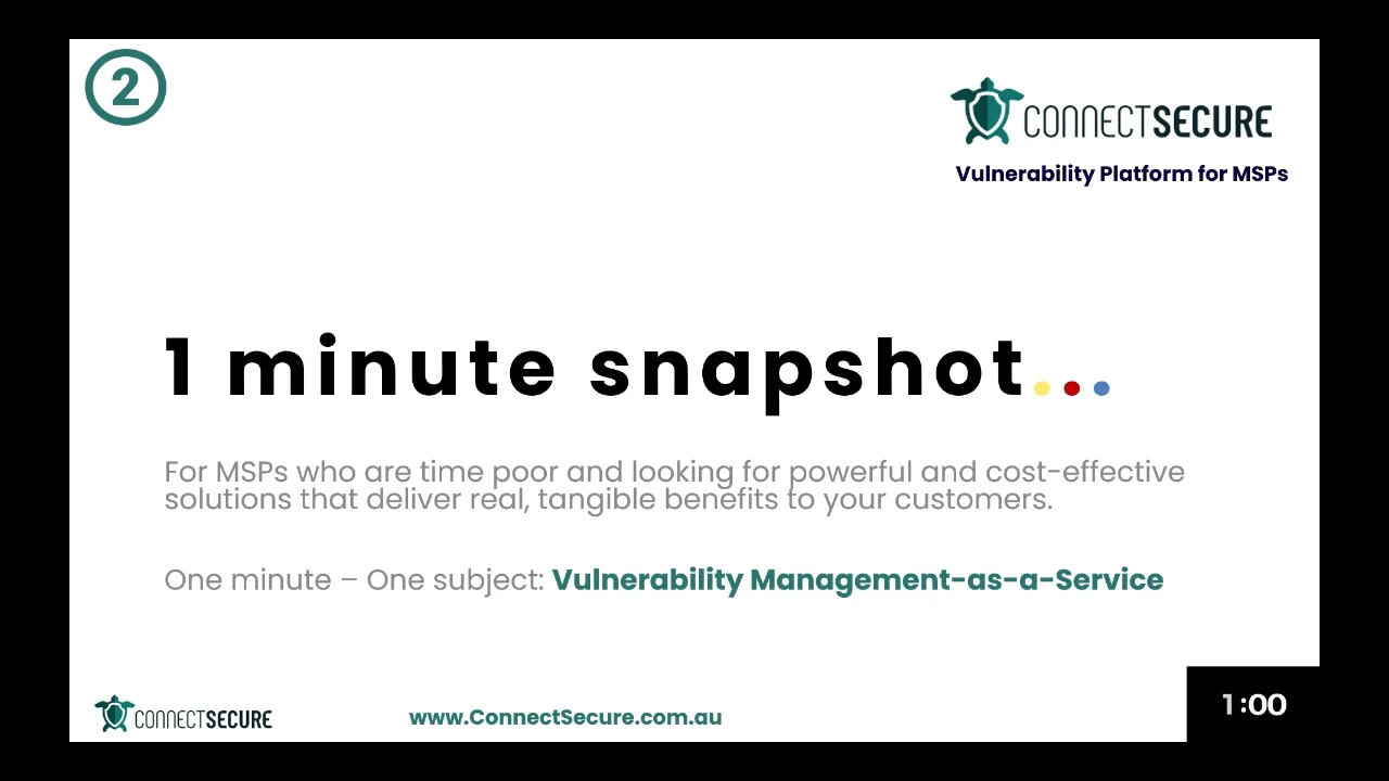 ConnectSecure - Vulnerability Platform: 60 second demo