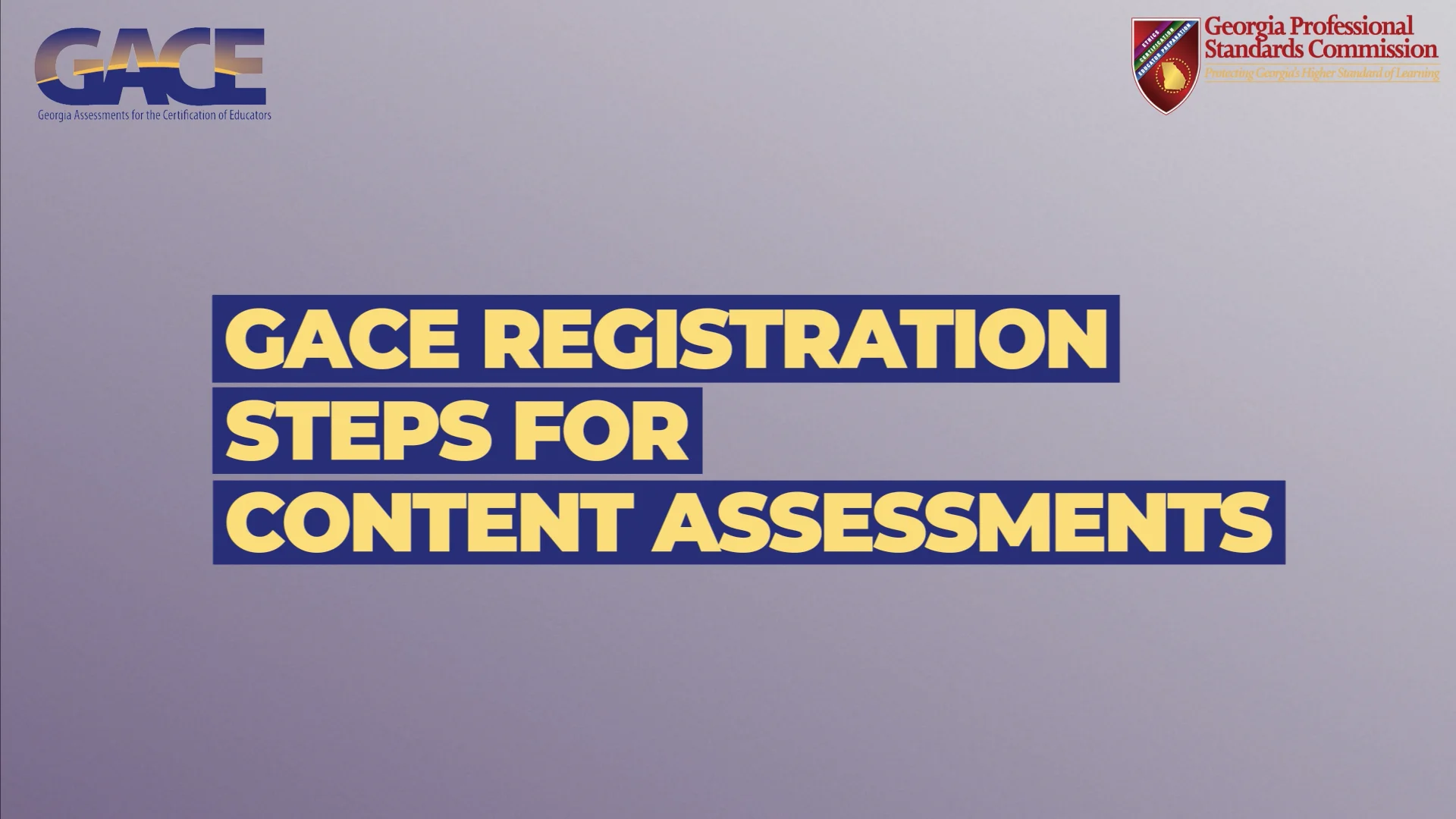 GACE Registration Steps for Content Assessments on Vimeo