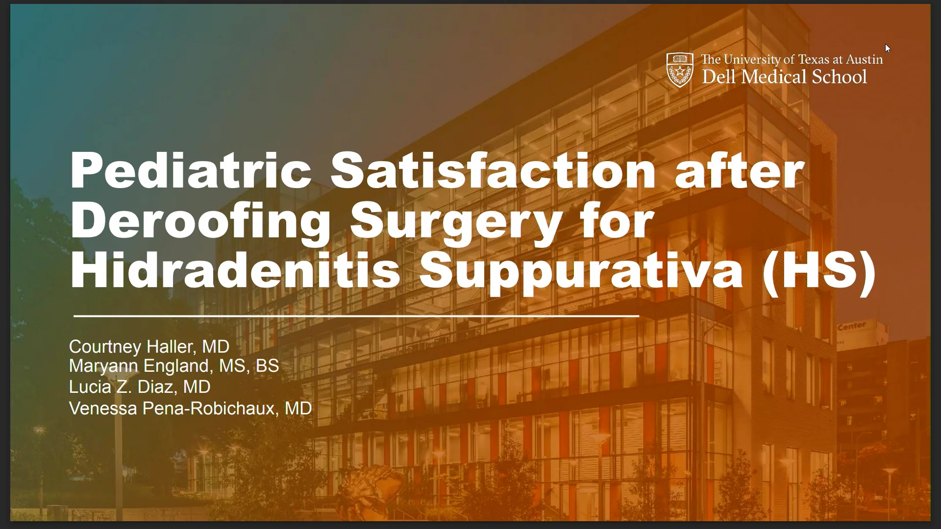 Pediatric Satisfaction after Deroofing Surgery for Hidradenitis ...