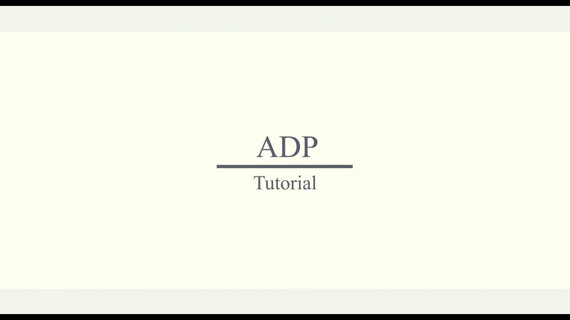 ADP tutorial_V5 on Vimeo
