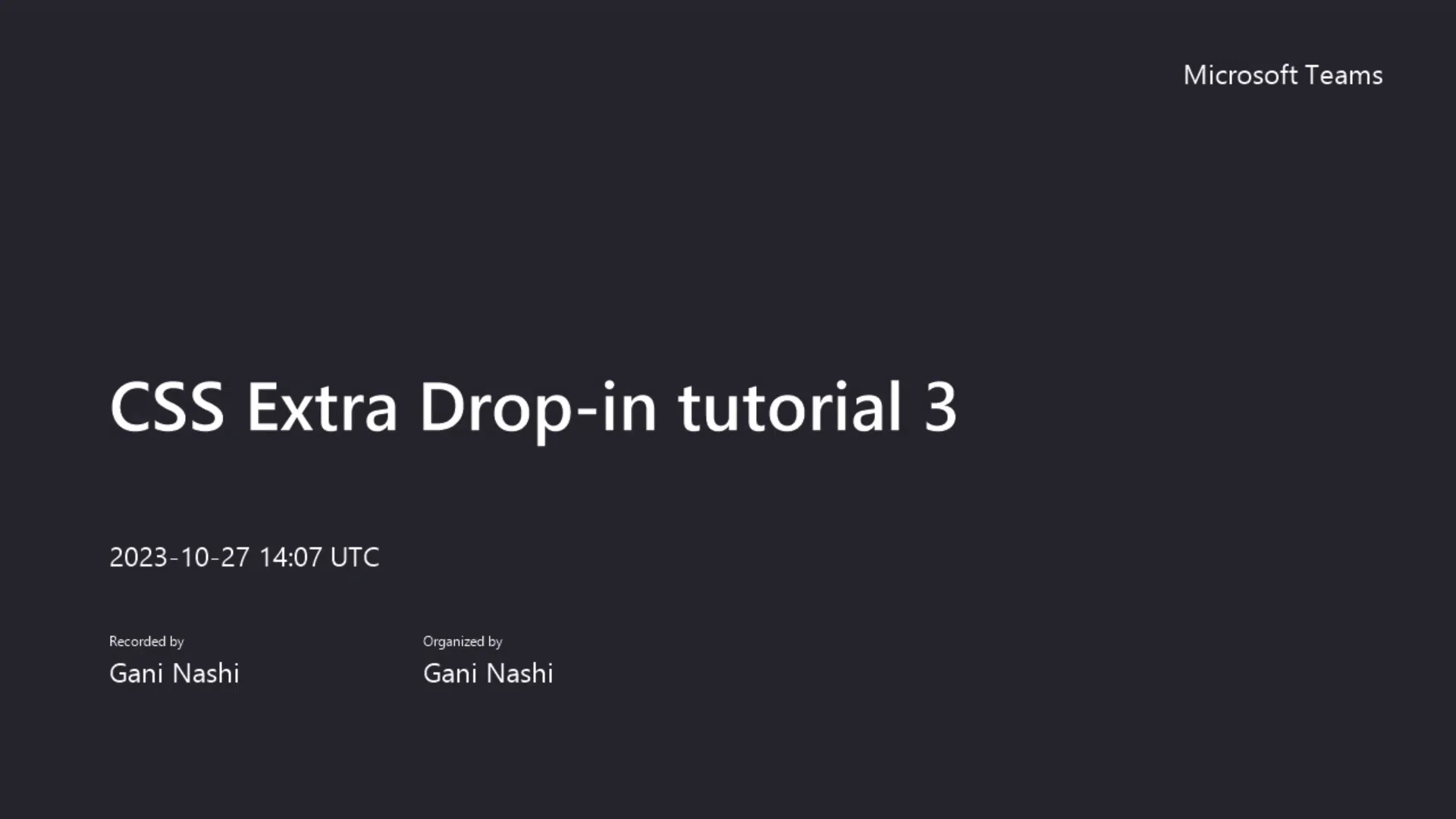 CSS Extra Drop-in tutorial 3-Meeting Recording on Vimeo