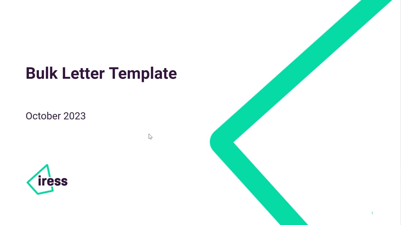 Xplan Essentials (UK) - Bulk letter template - User video - Iress Community