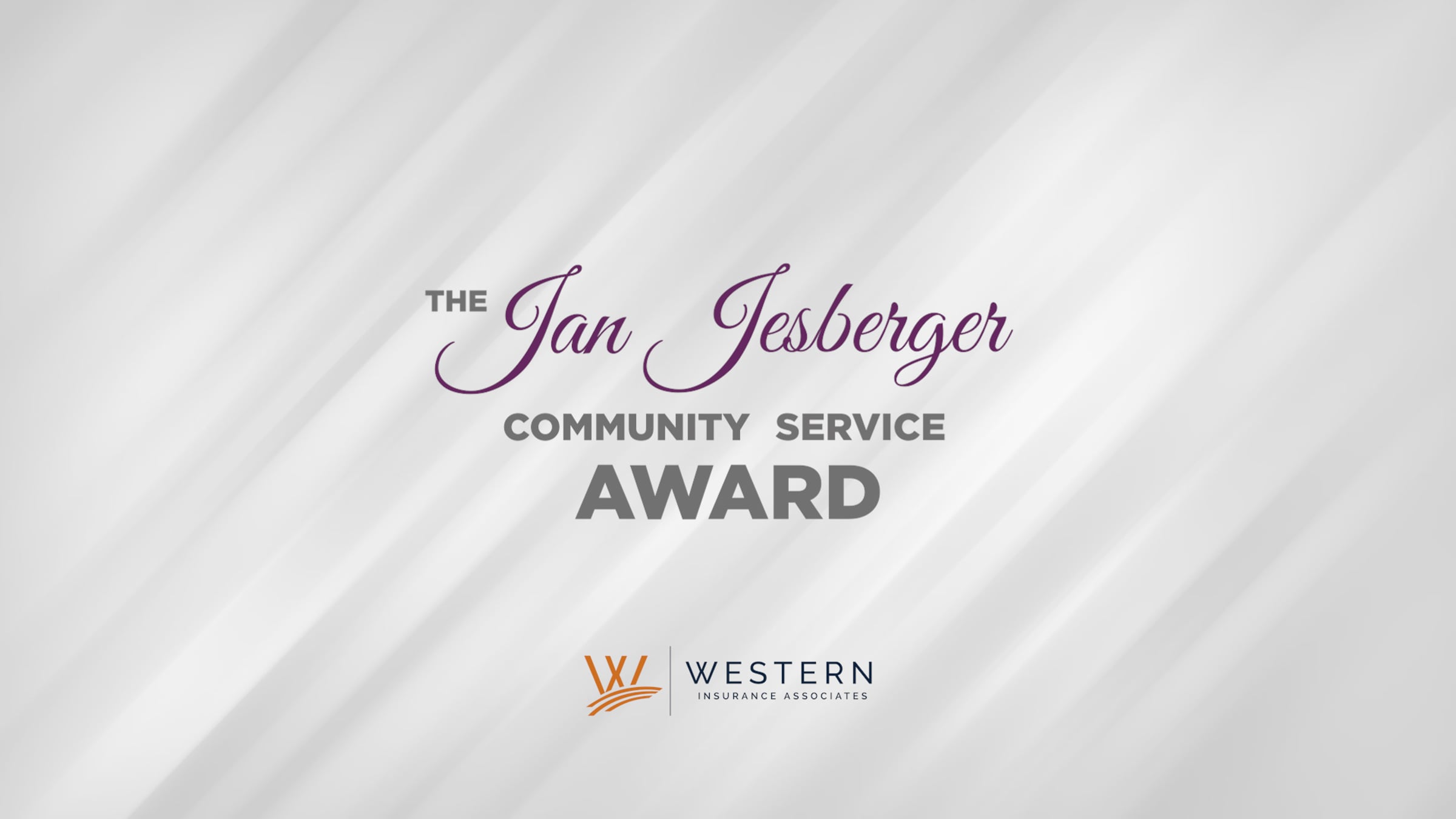 Jan Jasberger Community Service Award | Western Insurance