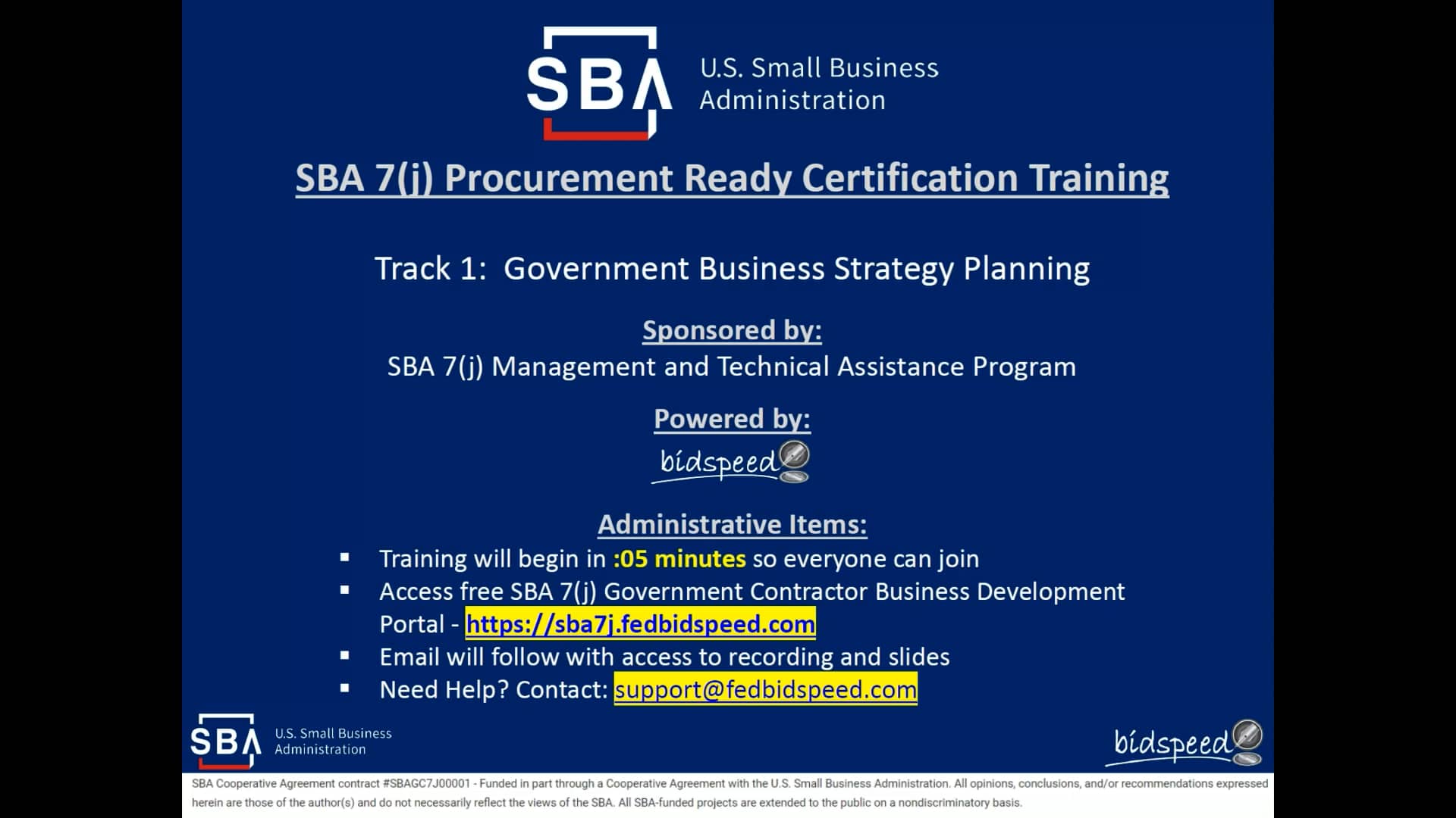 SBA 7(j) Procurement Ready Training: Prepare Your Business to Win ...