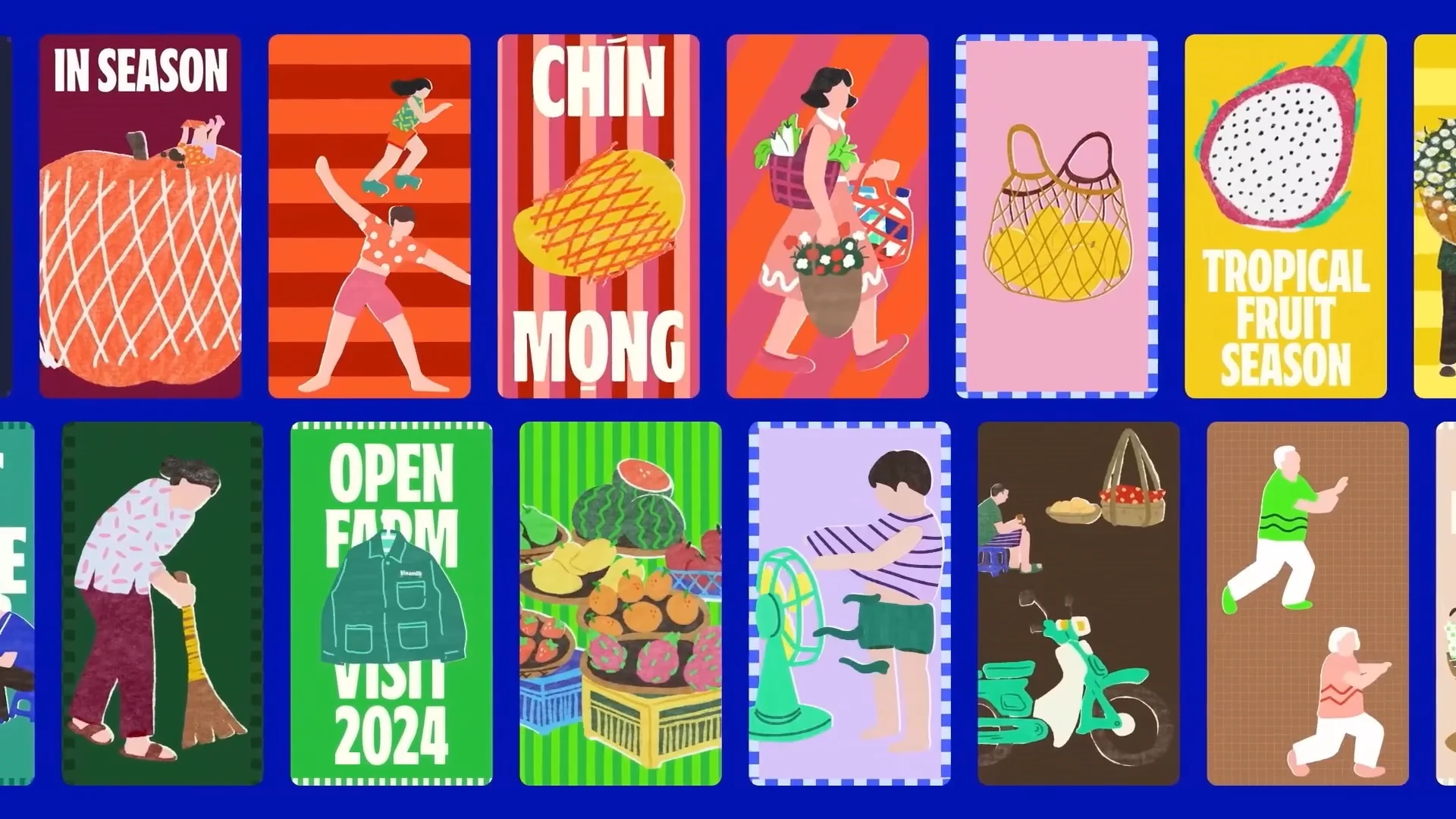 Vinamilk brand illustration system X Studio Duy and Megan Bowker