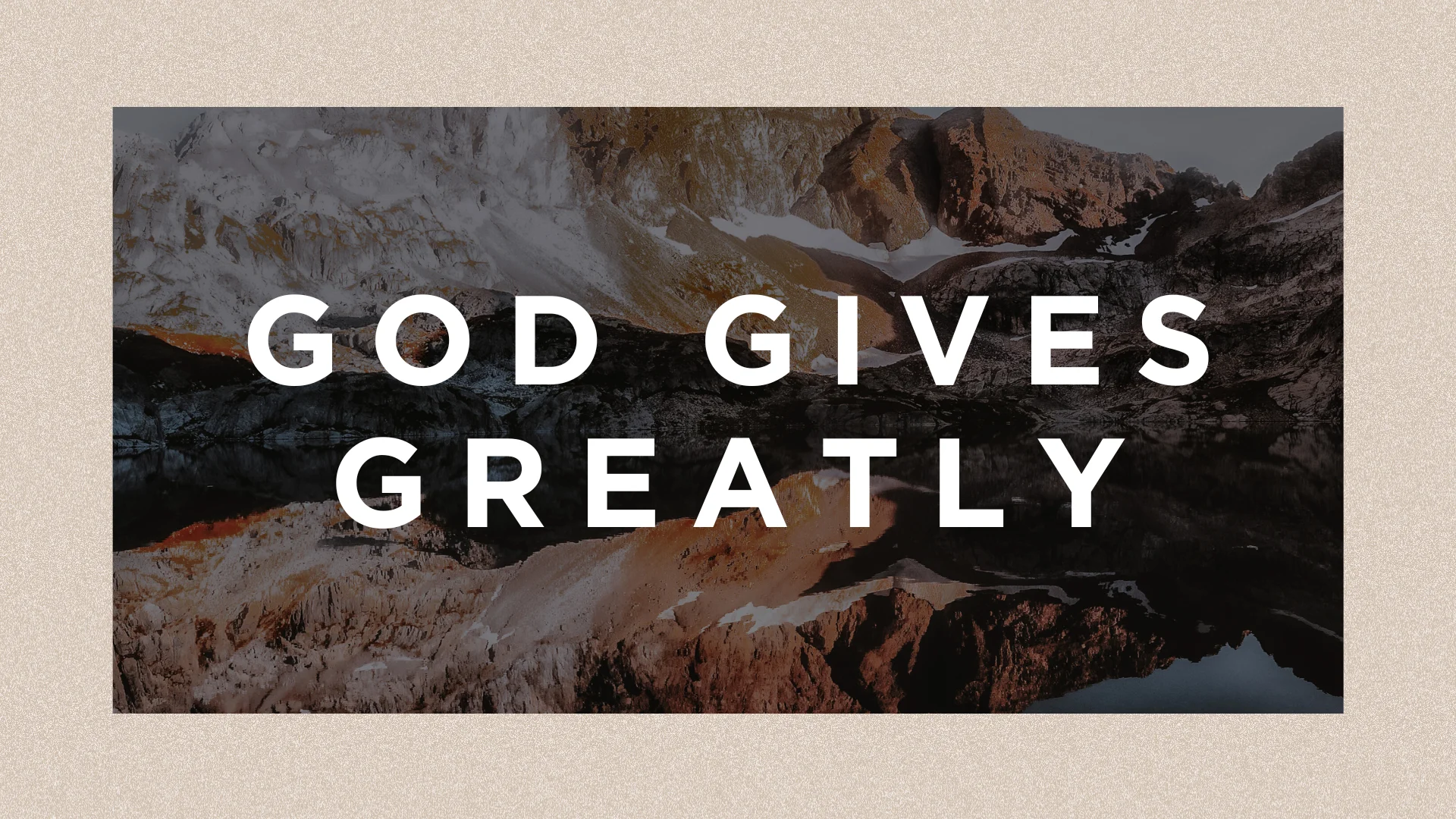 Dr. Eric Patrick - "God Gives Greatly" on Vimeo