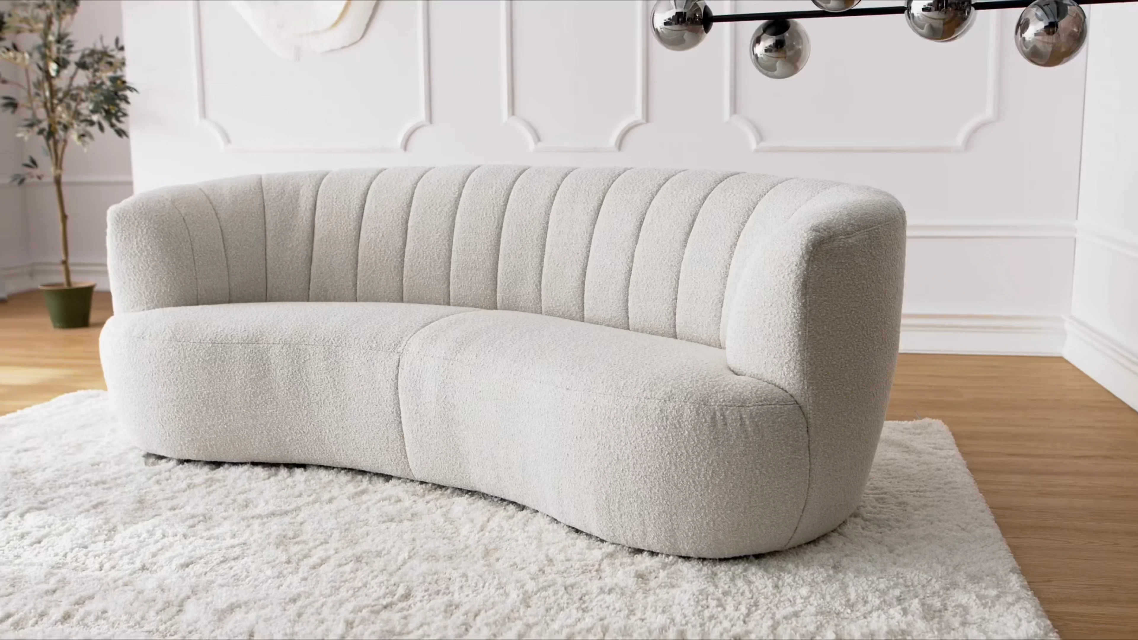 Leia Performance Boucle Curve Sofa on Vimeo