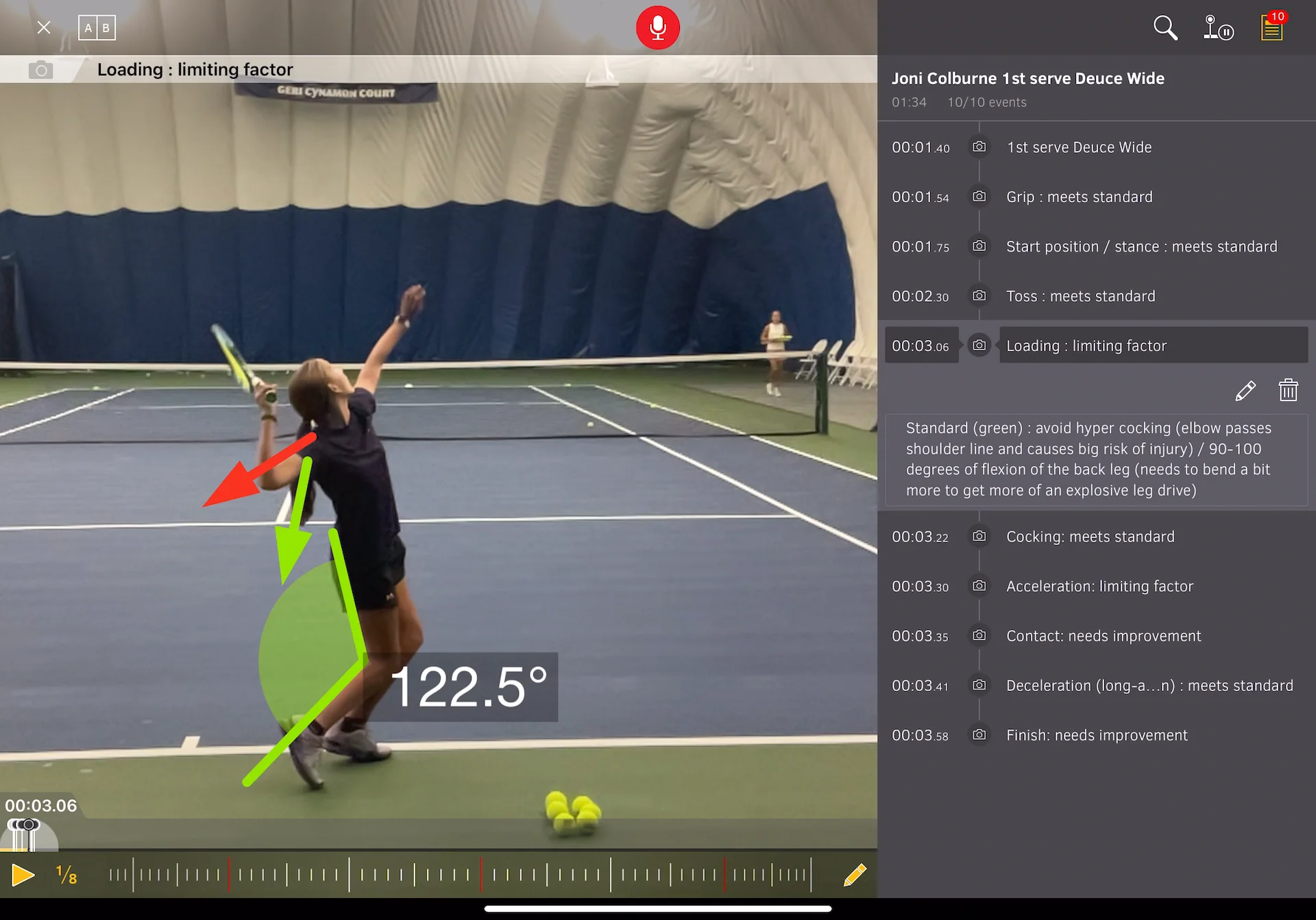 Joni Colburne Serve Analysis on Vimeo