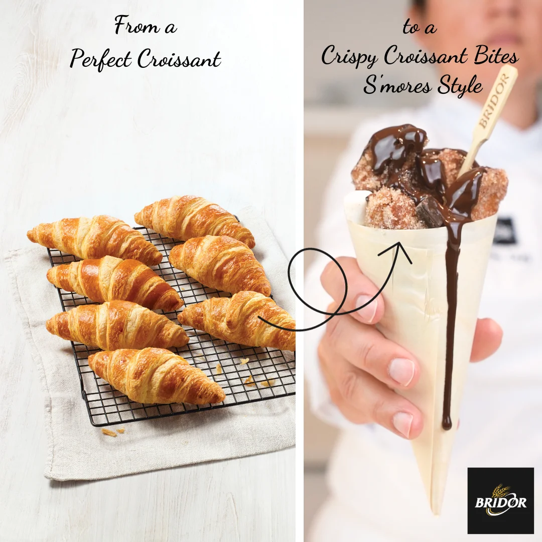 Bridor's Crispy croissant bites S'mores style recipe / Bouchées de ...