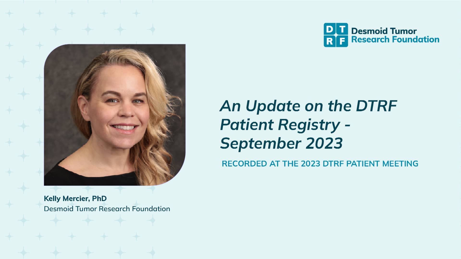 "An Update on the DTRF Patient Registry - September 2023" with Kelly ...