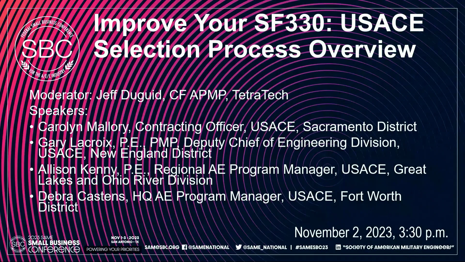1530 pm_Improve Your SF330 Submission USACE Selection Process Overview