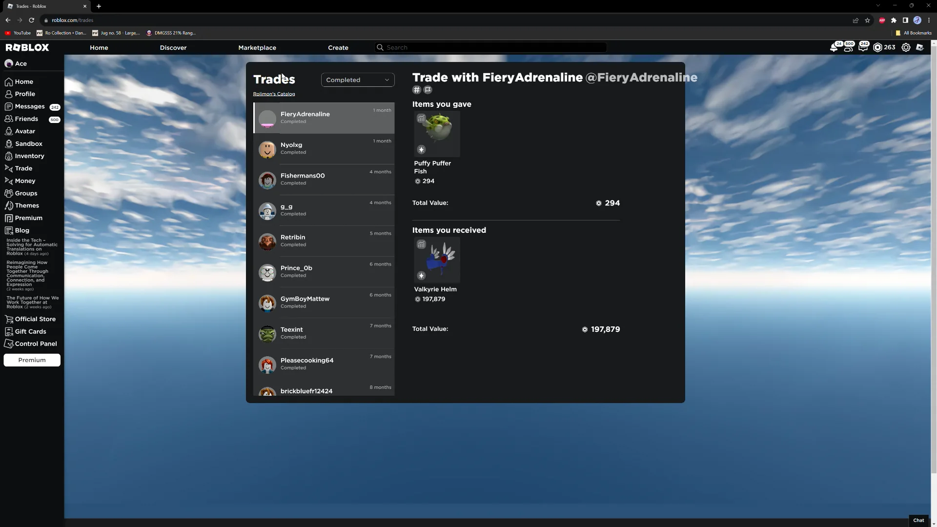 Ro.Place - Recent trade (ignore the loud weird noise during whole clip ...