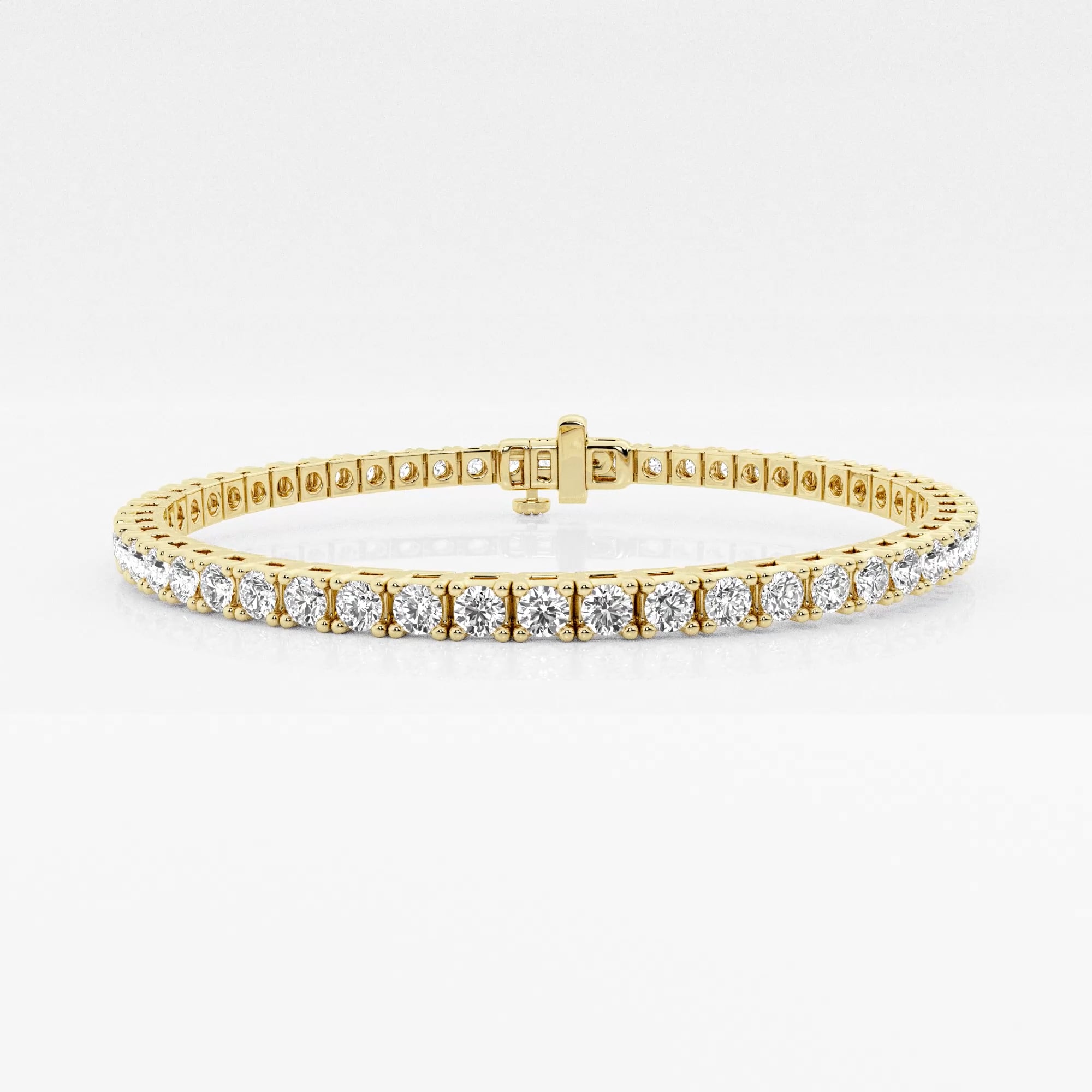 5 ctw Round Lab Grown Diamond Four Prong Box Tennis Bracelet - 6.5 ...