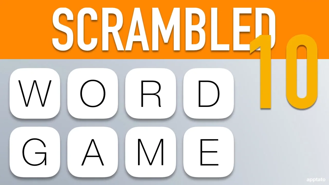 Scrambled Word Games - Guess the Word Game (10 Letter Words)