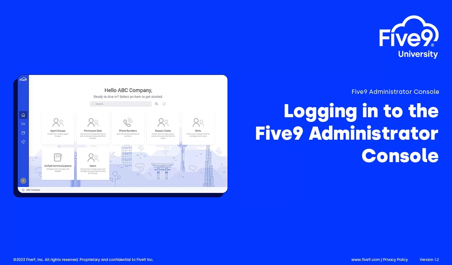 CC_Multilanguage_Logging in to the Five9 Administrator Console