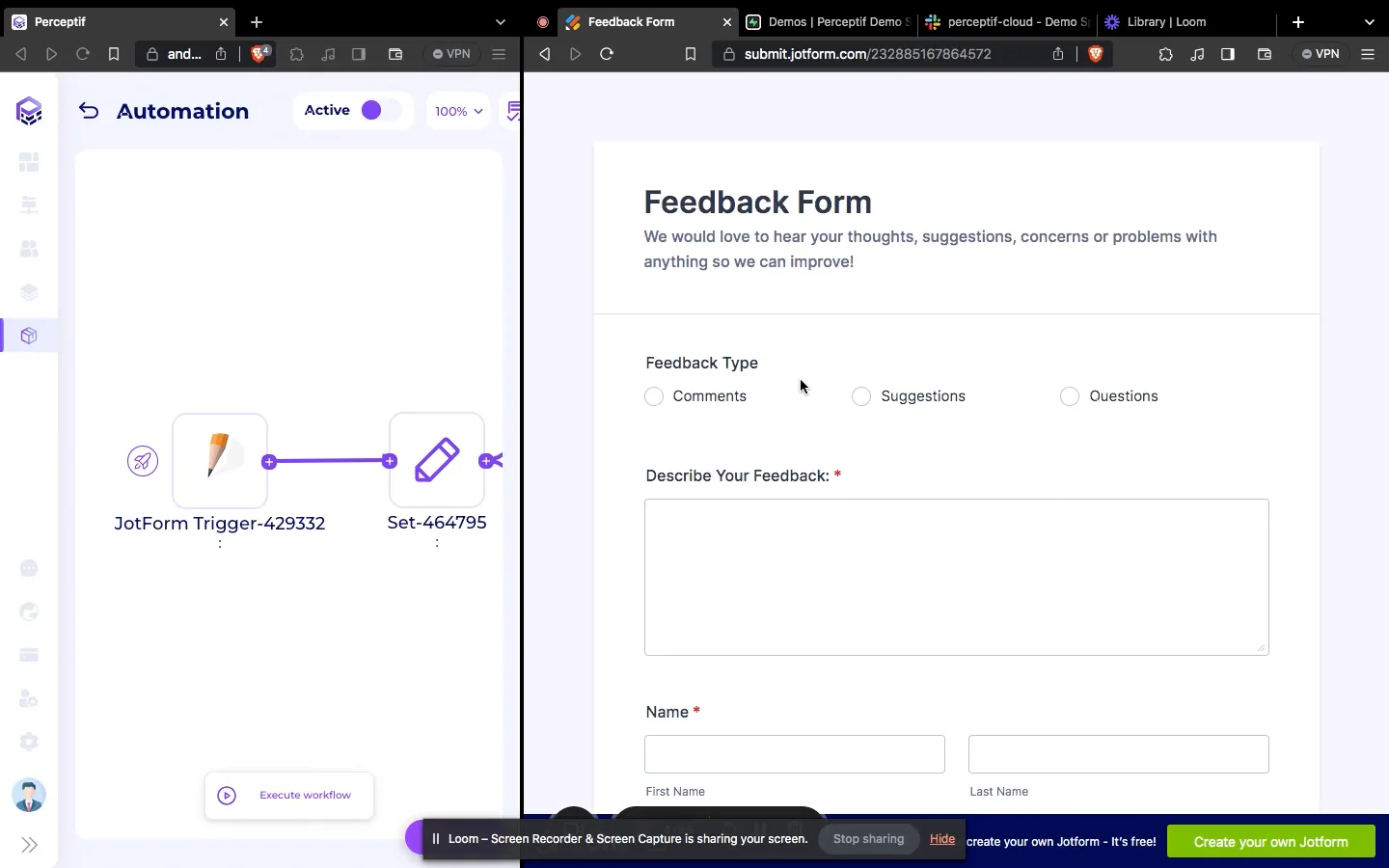 Automation Implementation for Feedback Forms on Vimeo