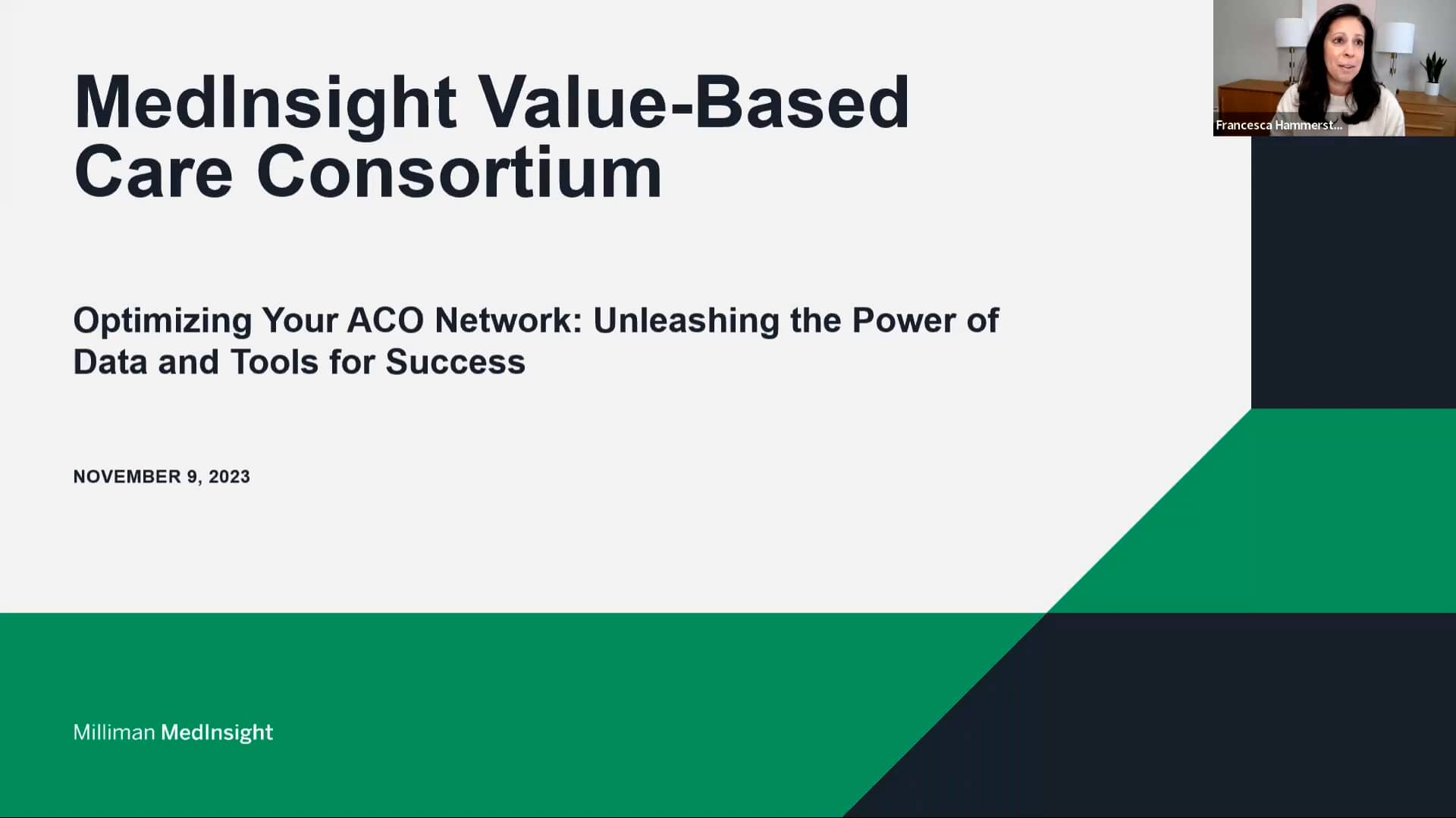 MedInsight Value-Based Care Consortium Series: Optimizing Your ACO Network on Vimeo