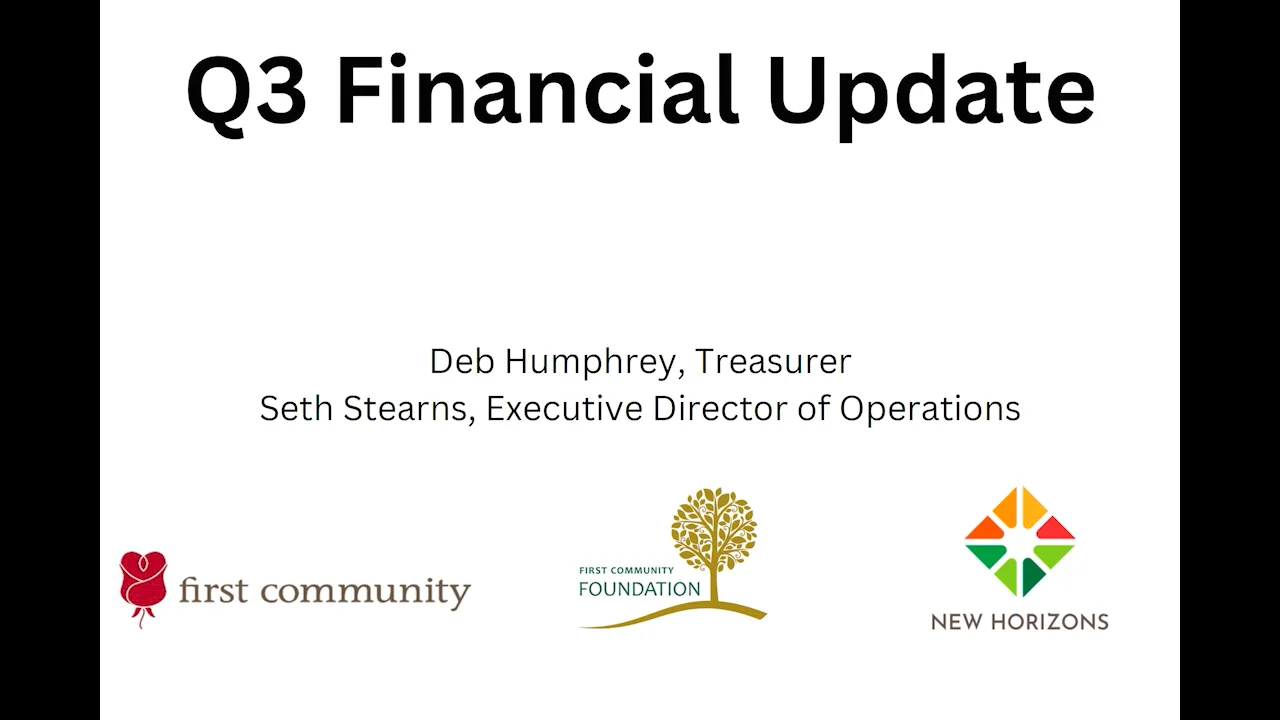 Q3 Financial Report First Community and First Community Foundation on Vimeo