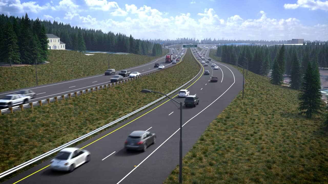 Steese - Johansen Expressway Diverging Diamond visualization on Vimeo