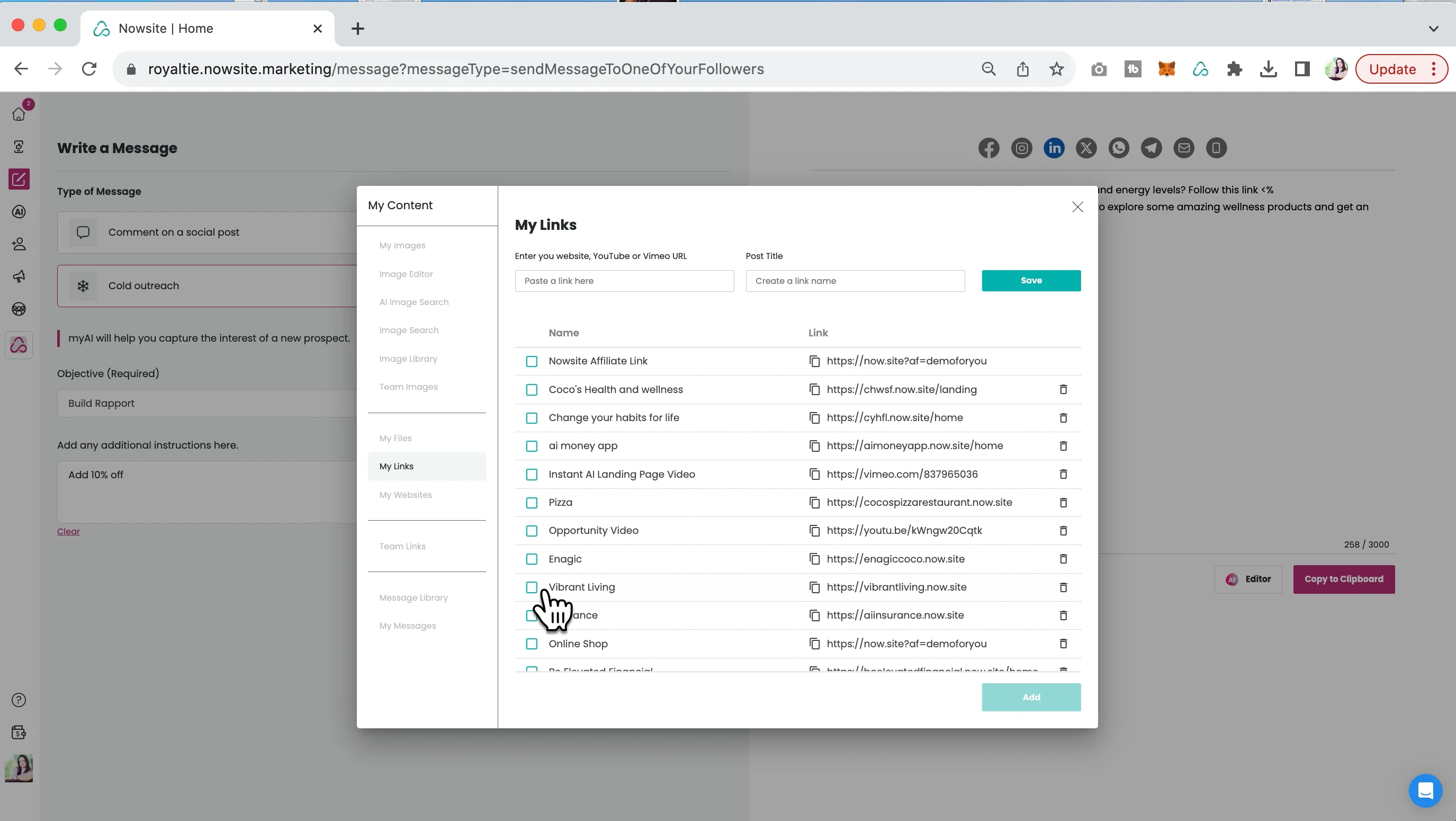 How to add a unique tracking link to your messages on Vimeo
